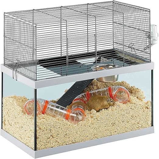 Ferplast Rodent Cage GABRY 60 for Gerbils, Hamsters, in Metal and Glass ...
