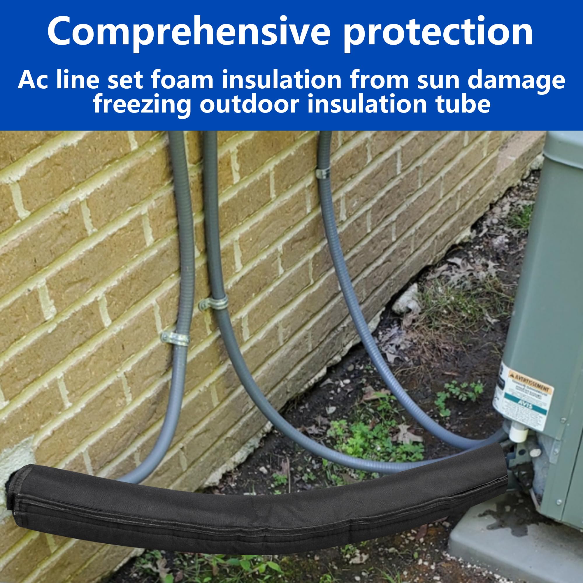 AC Line Protection Sleeve 3 Layer HVAC Copper Pipe Insulation - 72x10.2 ...