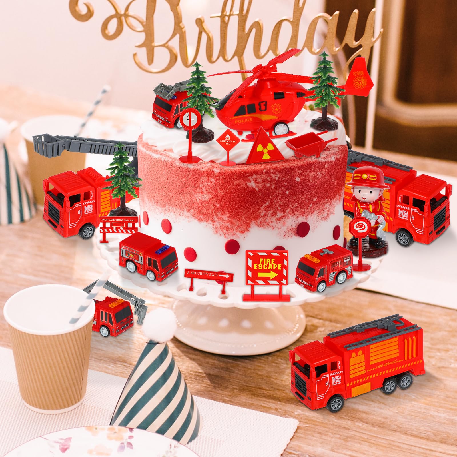 Female Firefighter Cake Toppers Fireman Cake Topper, Girl Baby Fireman