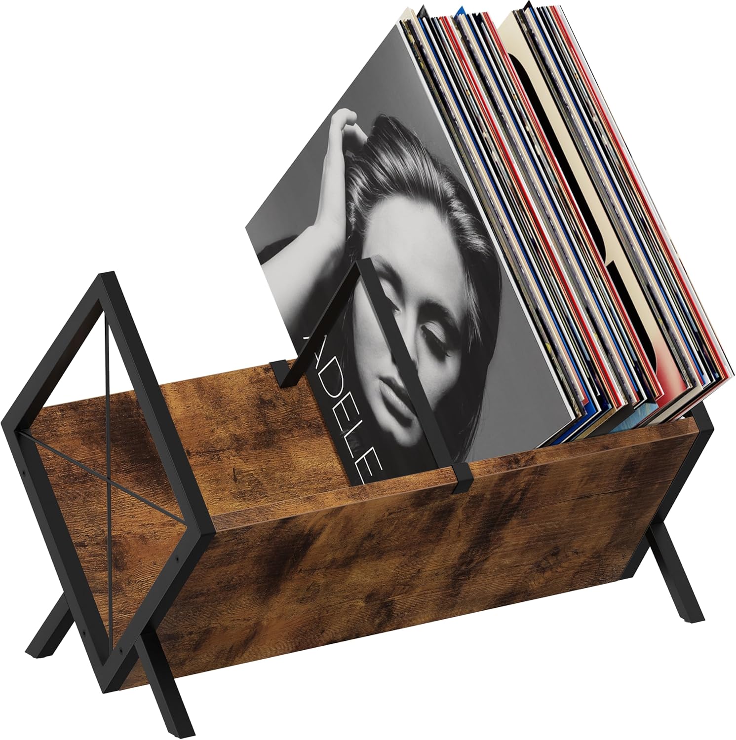 Amazon.com: ELITEROO Vinyl Record Storage Holder, Wooden Retro Style ...