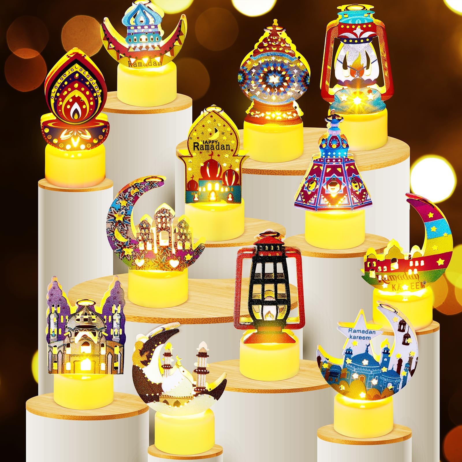 Amazon.com: Aurelema 4 Pieces Ramadan EID LED Marquee Lights EID Letter ...