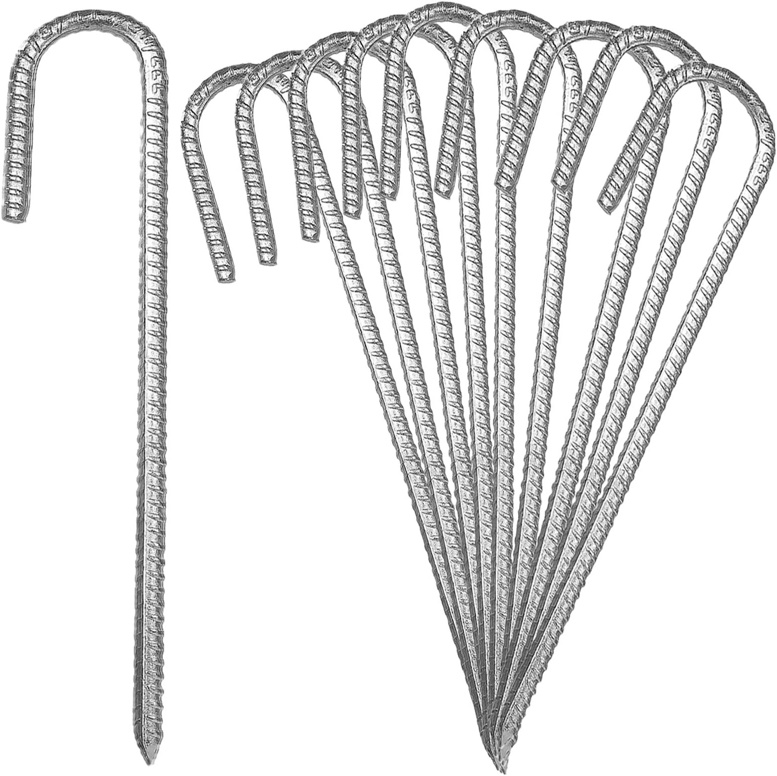Amazon.com : EXPERY 10Pack 12” Heavy Duty J Hook Ground Stakes ...