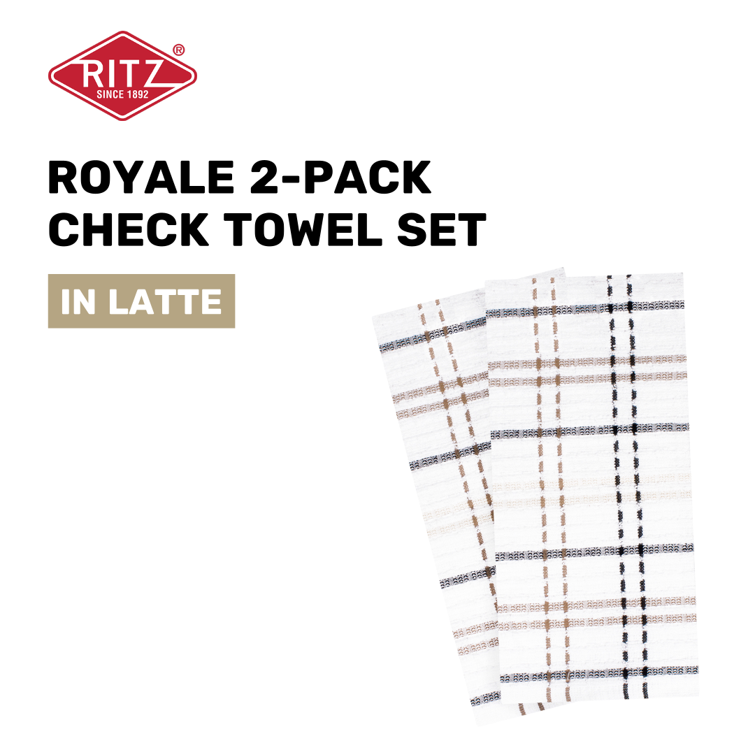 Watch RITZ Royale 2pk Check Kitchen Towel - Latte on Amazon Live