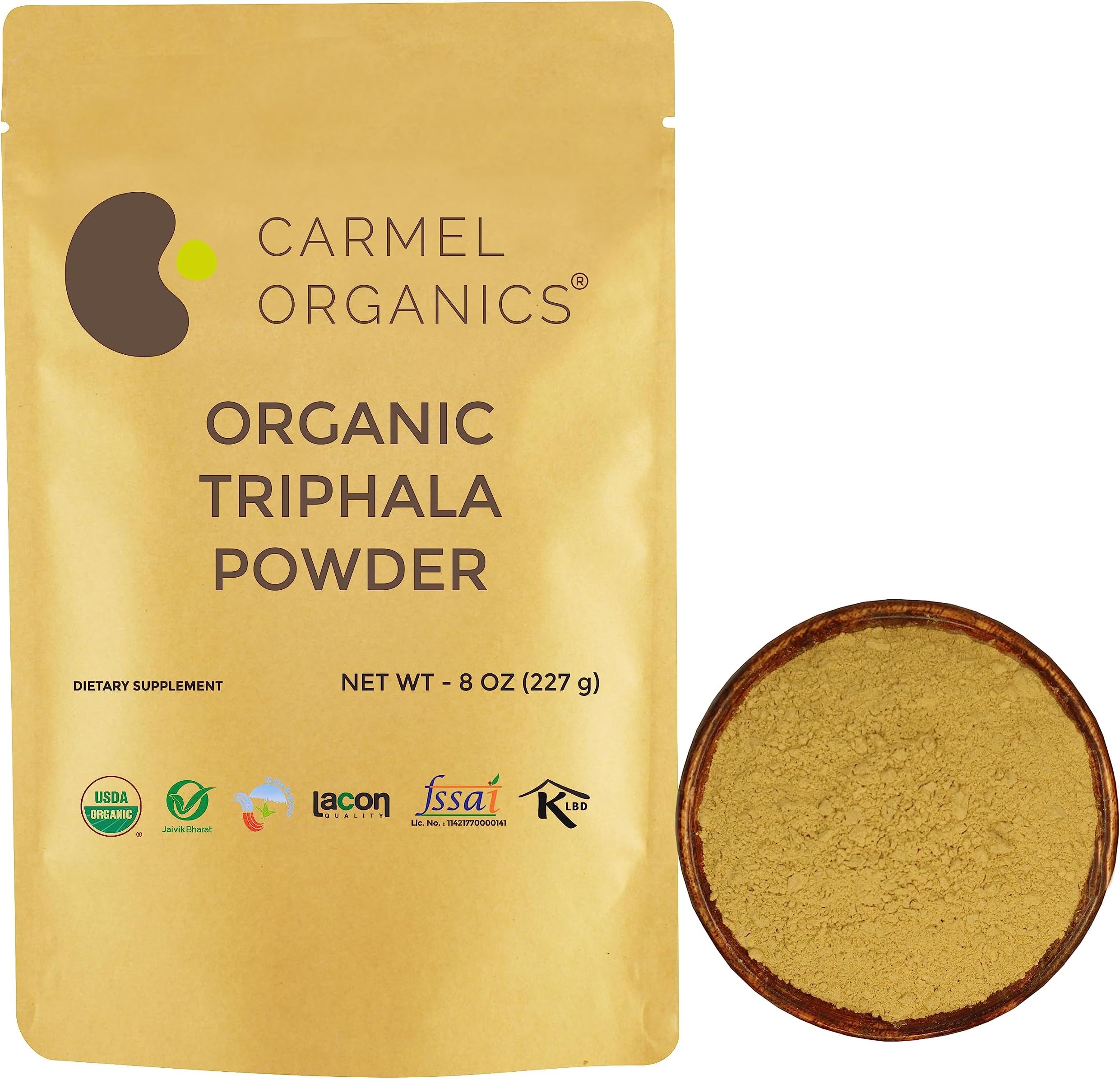 Amazon.com: CARMEL ORGANICS Organic Triphala Fruits Powder 8 oz or 1/2 ...