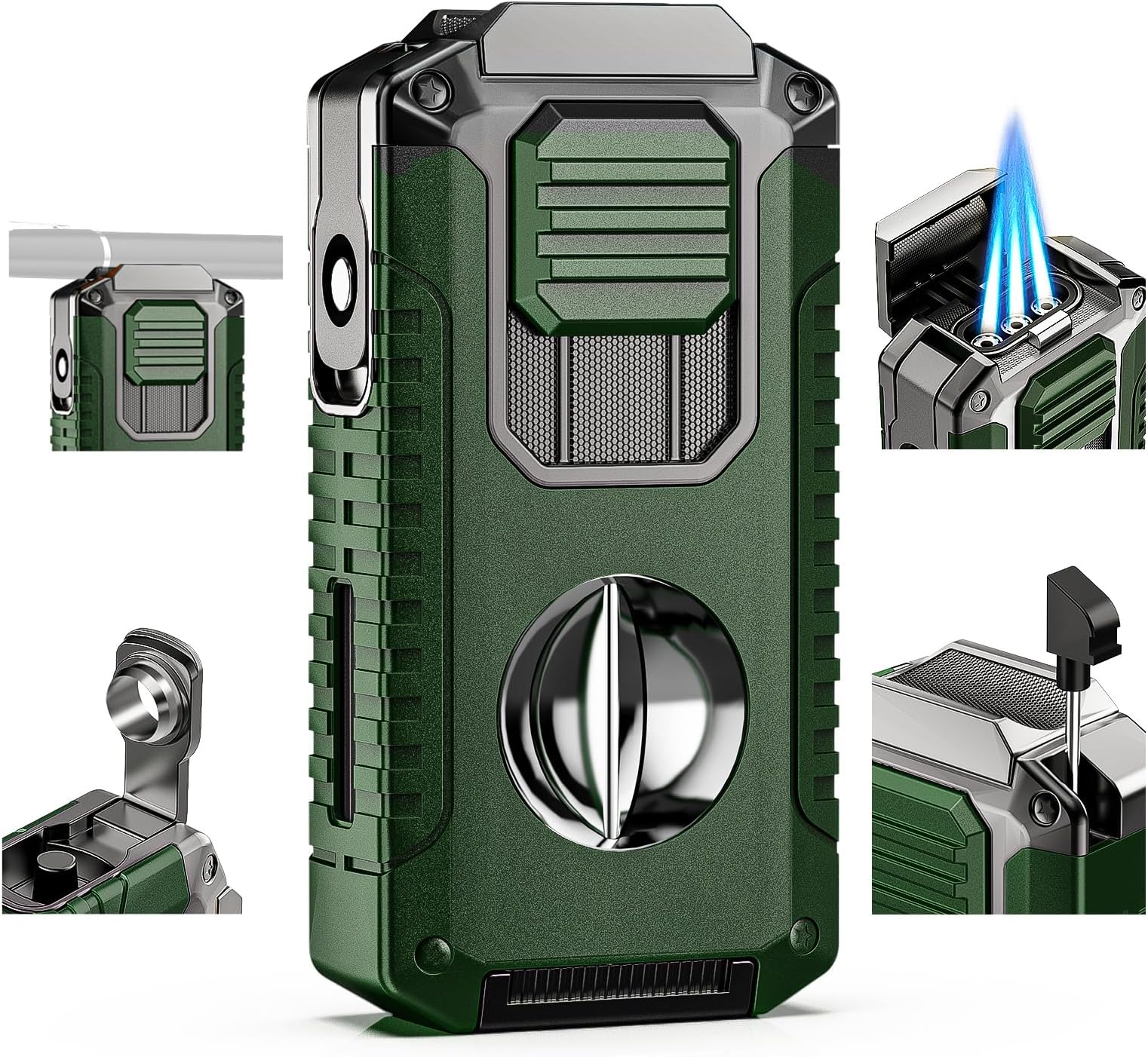 Amazon.com: Lighter Torch Metal Windproof 3 Jet Blue Flame Torch ...