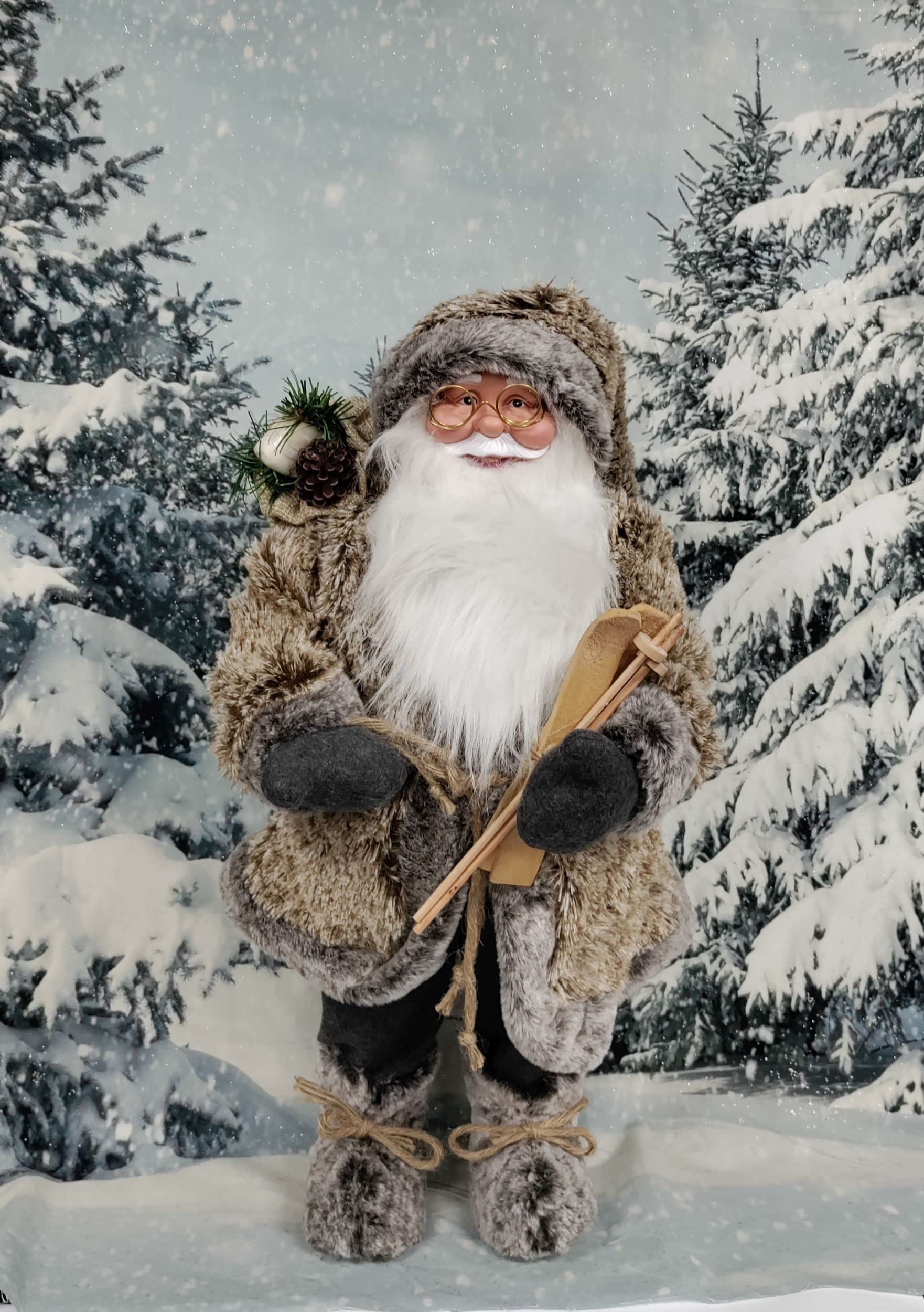 Premier Alpine Santa Traditional Standing Father Christmas With Glasses ...