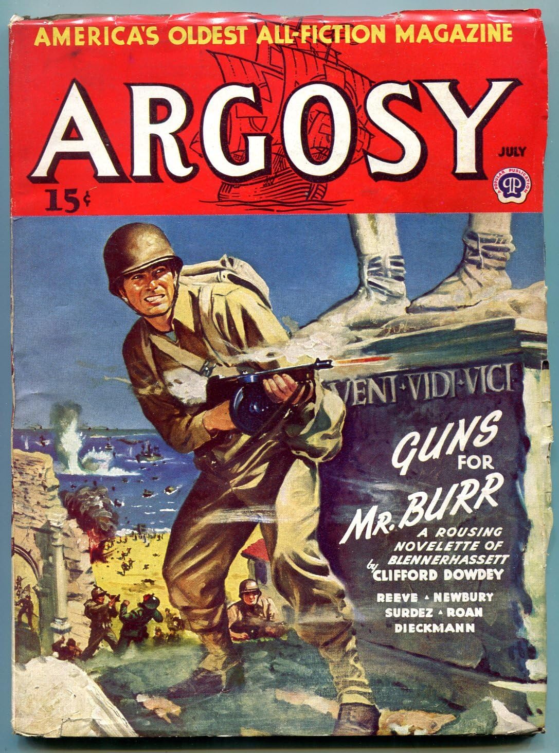 Argosy Pulp July 1943- Tommy Gun- Henry Kuttner- Clifford Dowdey VF- at ...