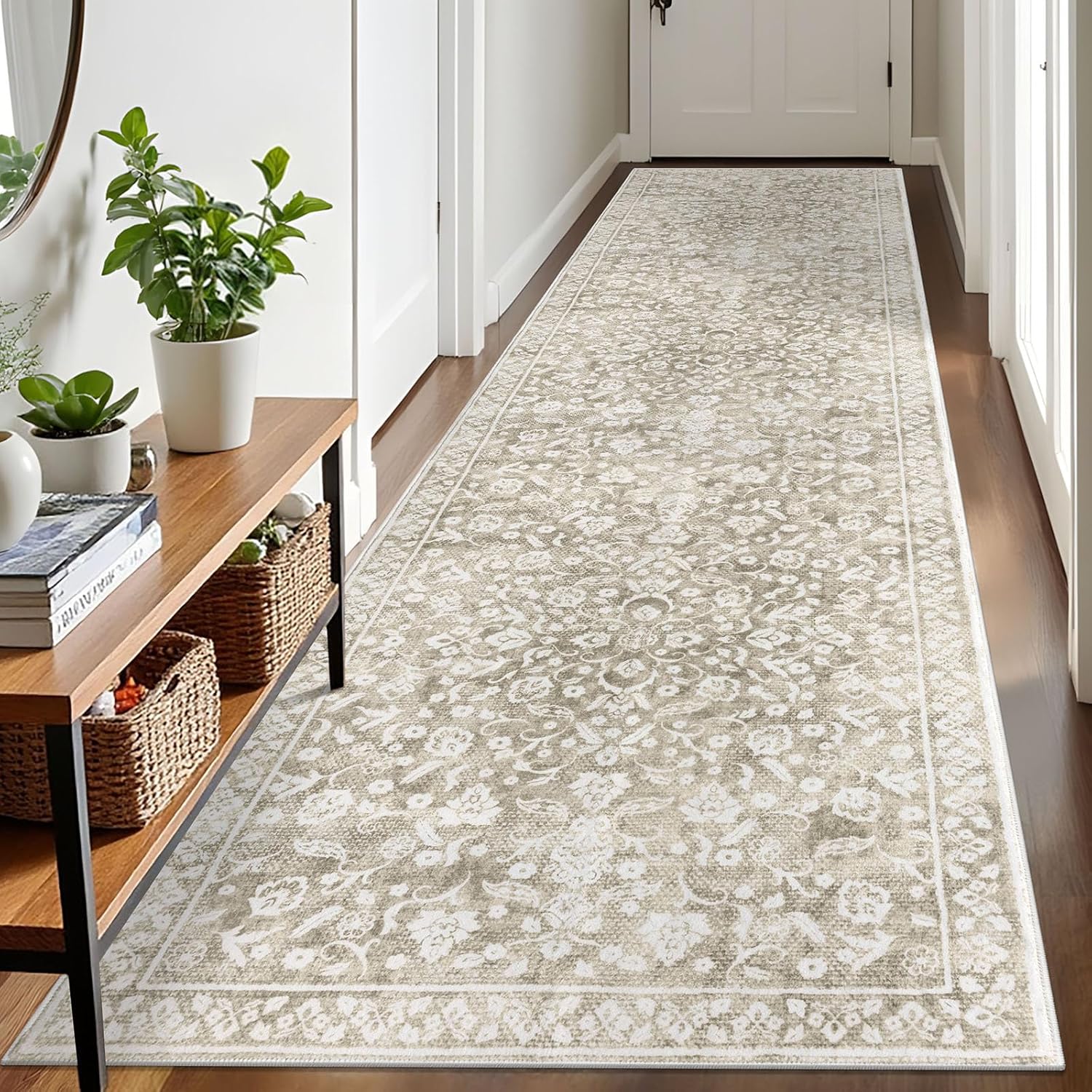 Amazon.com: SILOLOOM Vintage Runner Rugs for Hallway 3x10, Beige ...