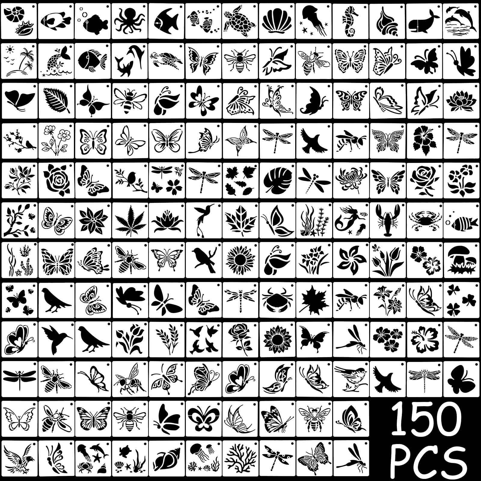 Amazon.com: DEPEPE 12pcs Plastic Stencils for Journal Painting Craft 6. ...