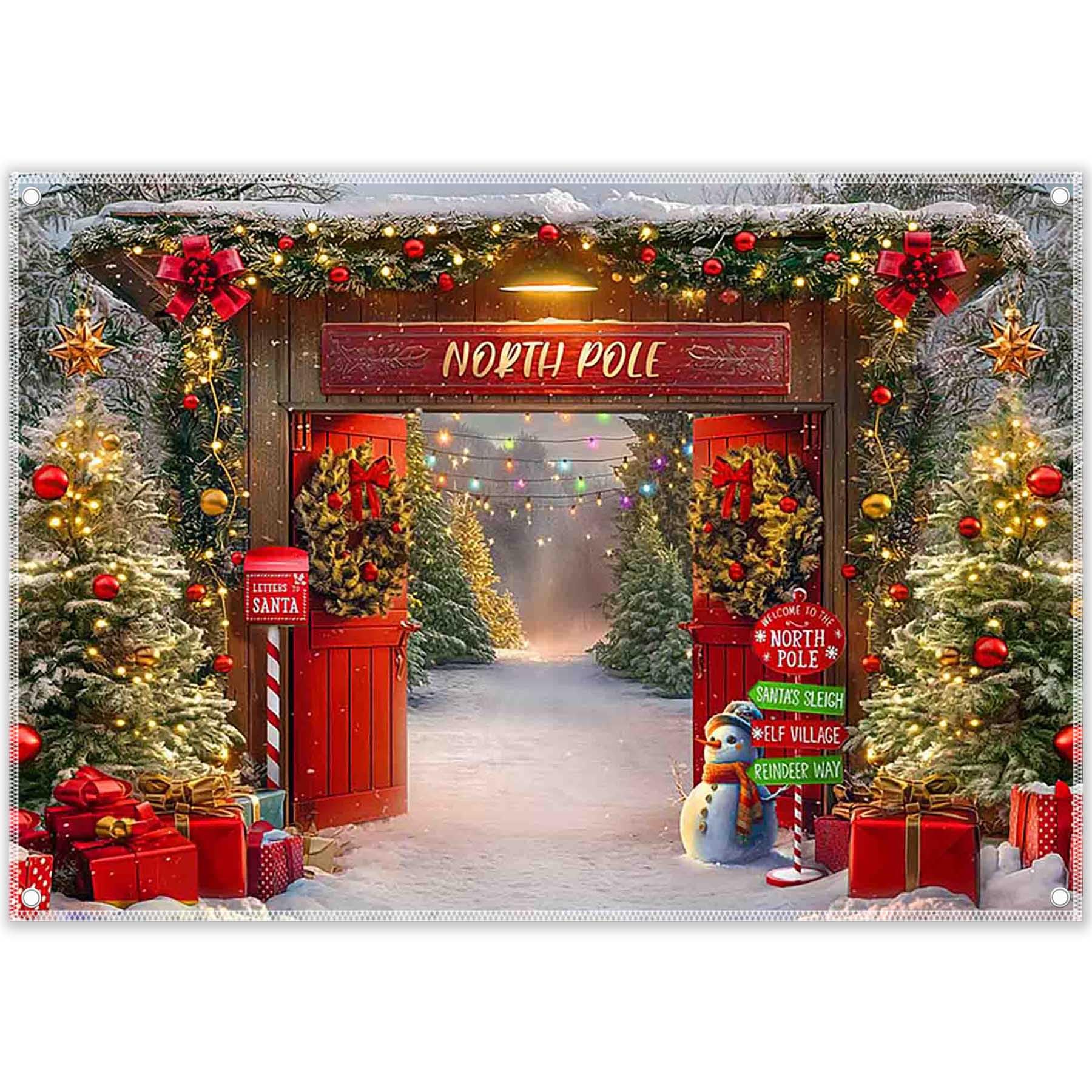 Amazon.com : YCUCUEI 8x6ft Fabric Christmas Backdrop Winter Forest ...