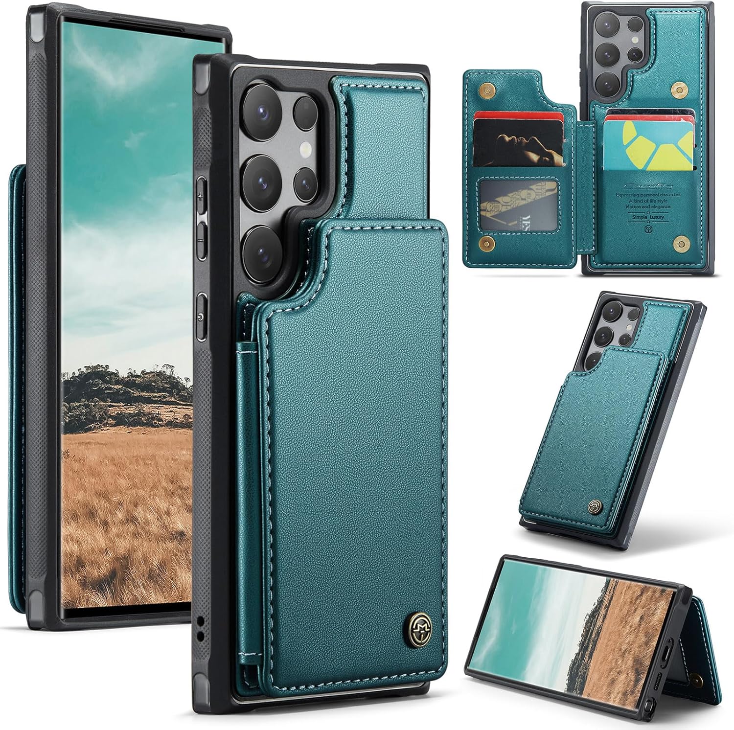 Amazon.com: Newhalper for Samsung Galaxy S25 Ultra Case Wallet Leather [Card Holder][RFID ...