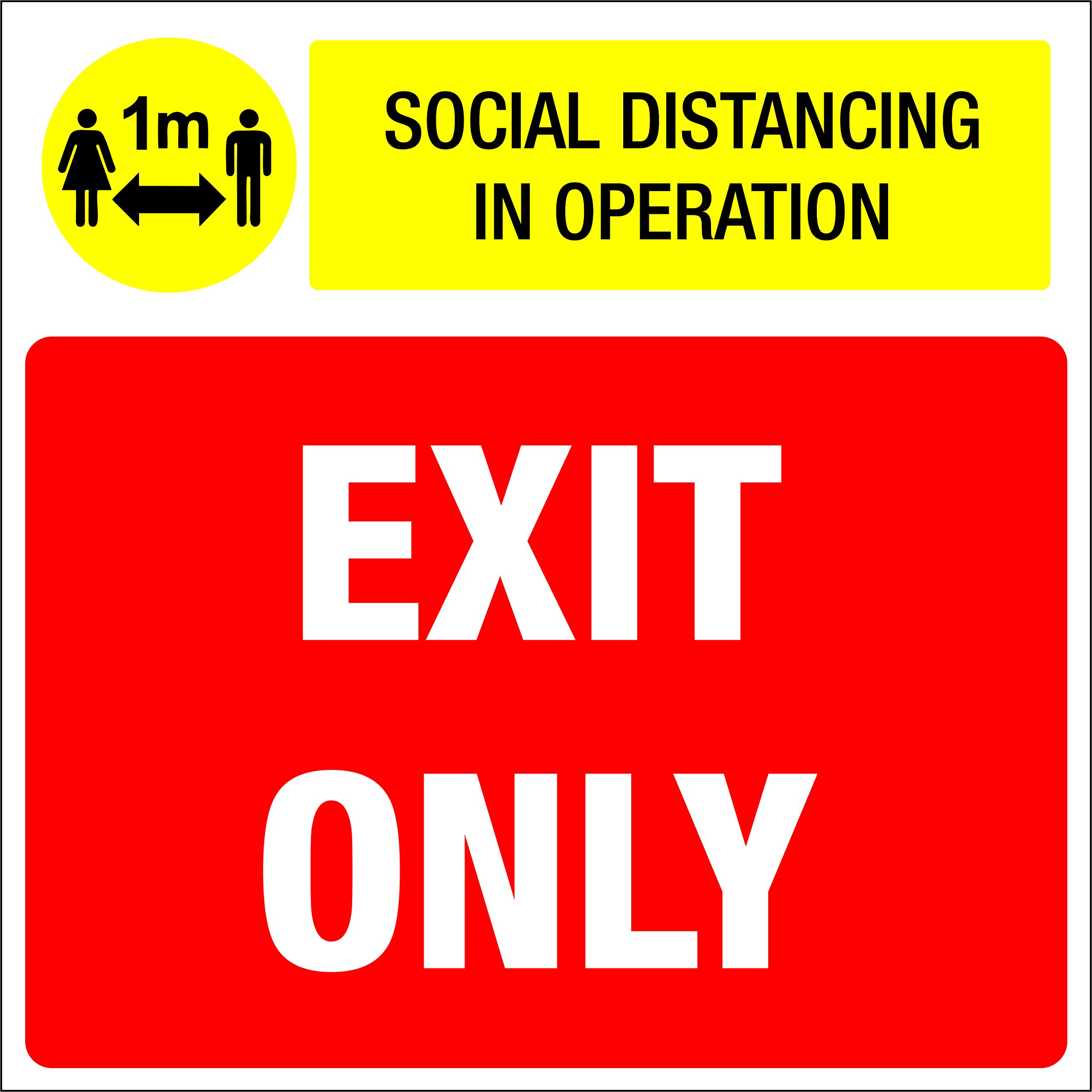Exit Entrance Only Retail Customer Traffic One Way 1 metre Social ...