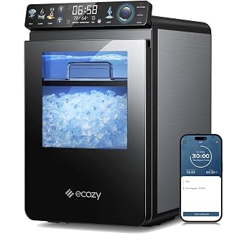 Amazon.com: ecozy Nugget Ice Maker Countertop, Smart Pebble Ice Machine ...