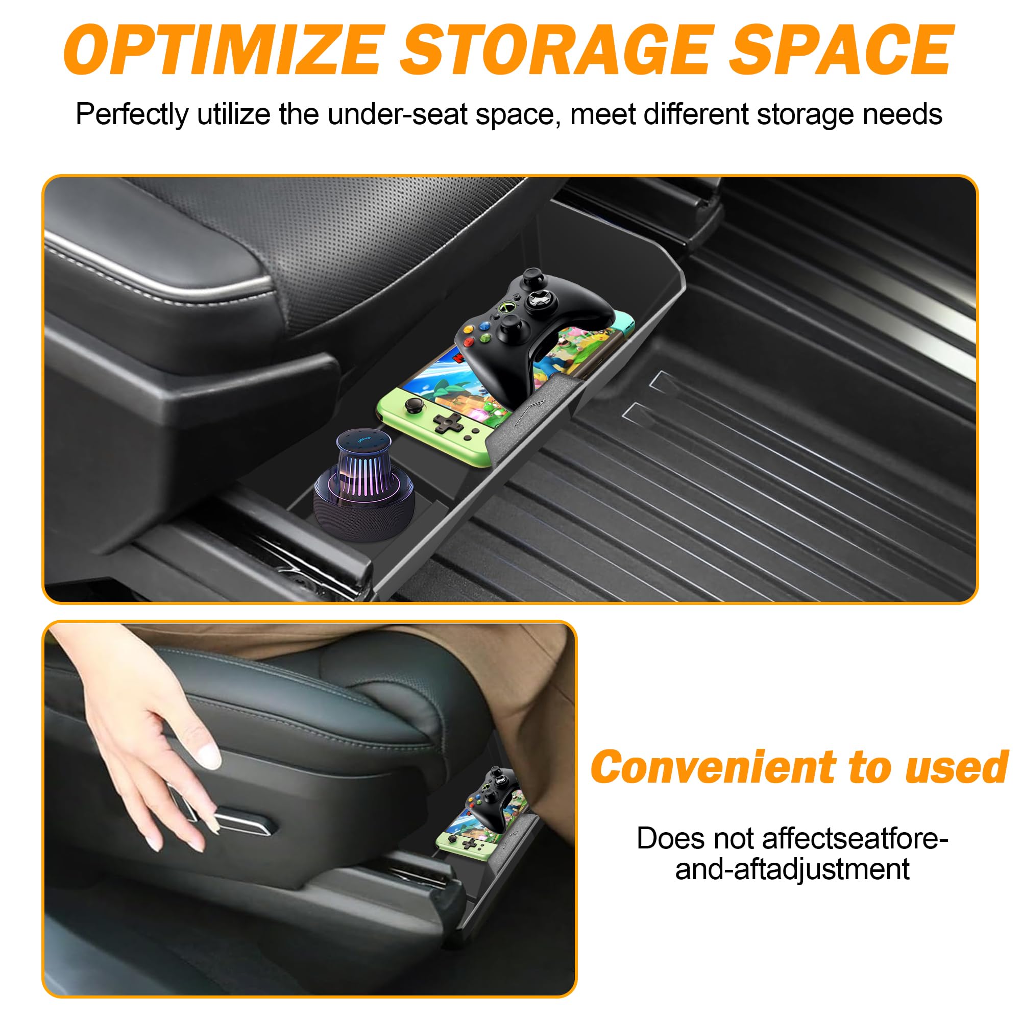 Snapklik.com : HRUITU Front Under Seat Storage Box