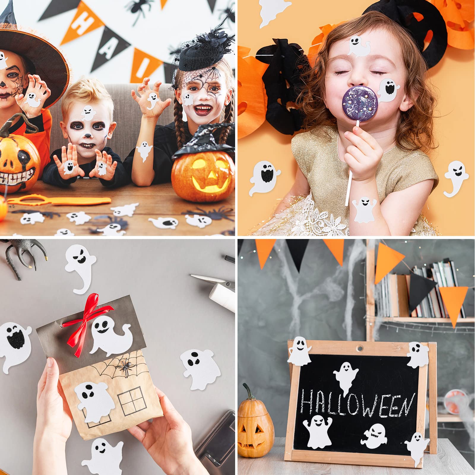 Snapklik.com : 160Pcs Halloween Ghost Foam Stickers 8 Styles Self ...