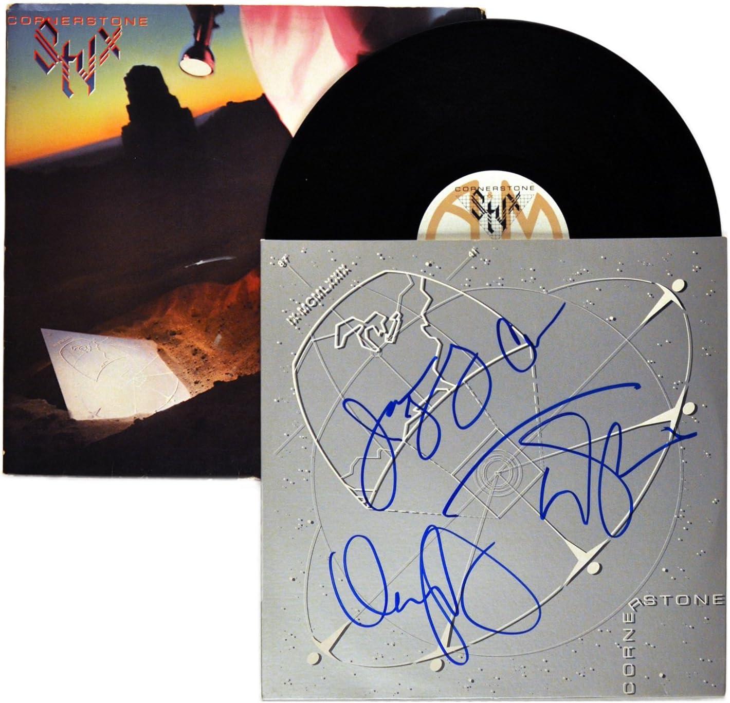 STYX - 1970s-80s Classic Rock Band - Autographed "Cornerstone" Vintage ...