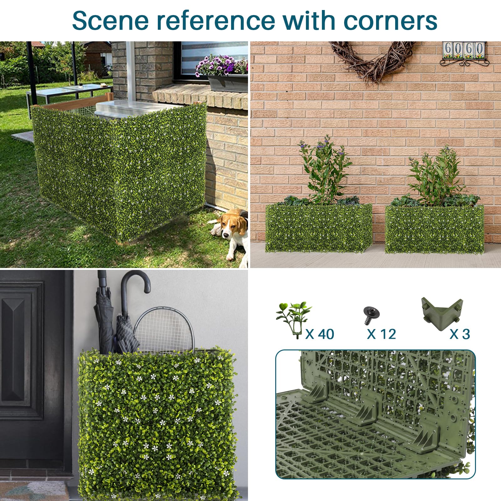 Snapklik.com : Coarbor Corner Bracket Kit For Artificial Grass Wall ...