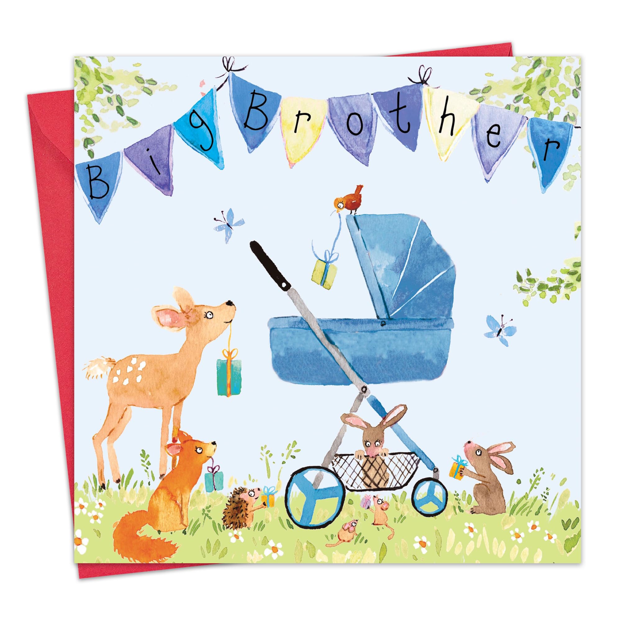 Amazon.com : Twizler Big Brother Card with Animals - New Baby Brother ...