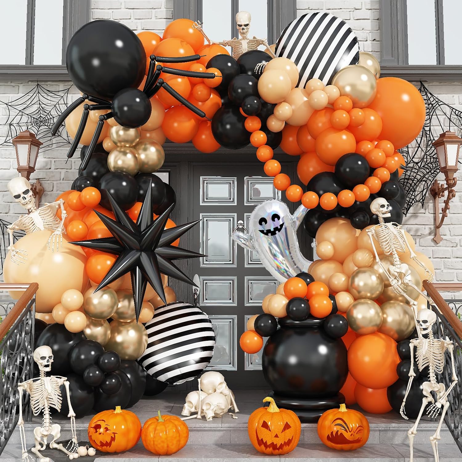 Amazon.com: Jobkoo Halloween Balloon Arch Kit Happy Halloween ...