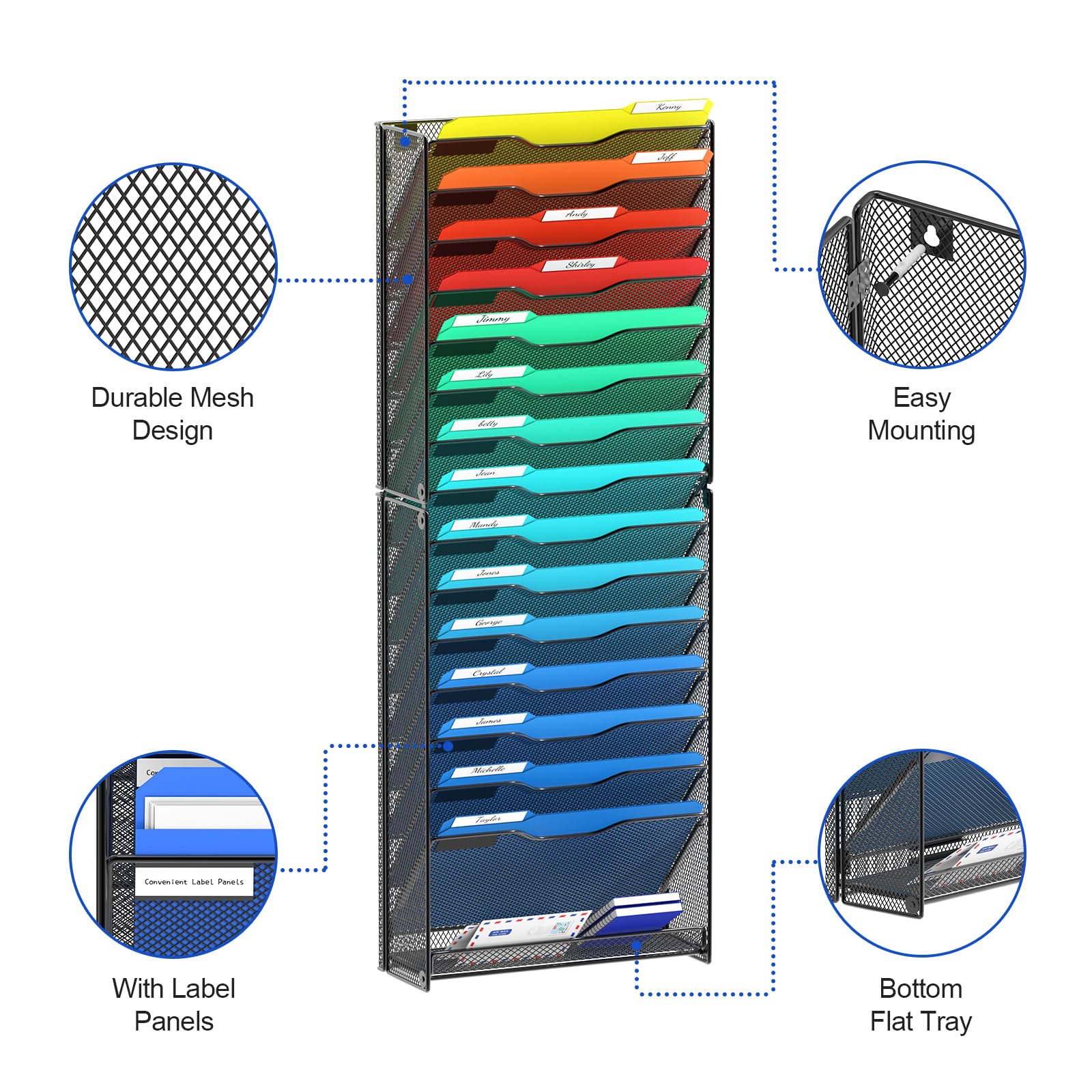 Snapklik.com : Samstar 16 Tier Wall File Organizer Hanging Wall File ...