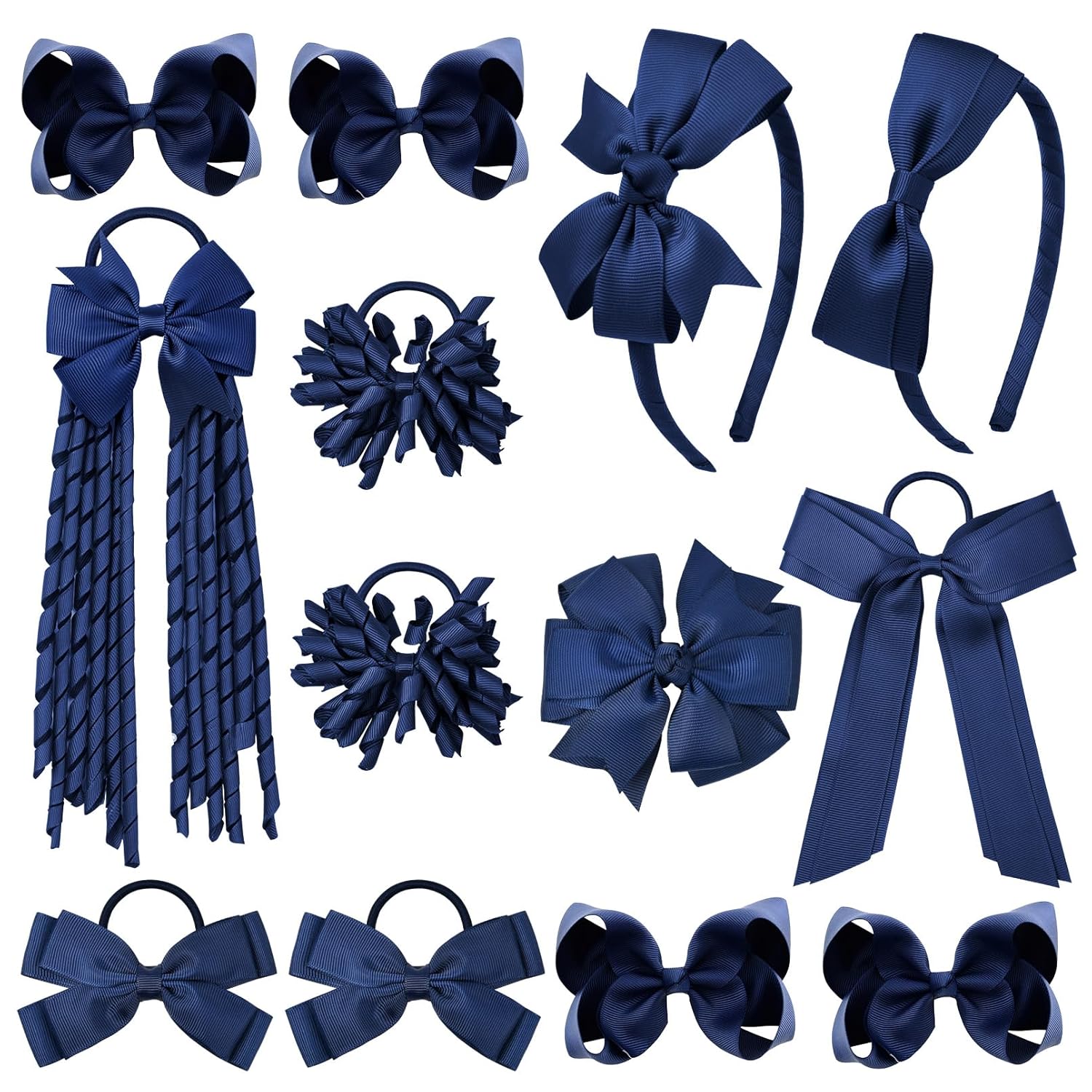 Amazon.com : DEEKA Navy Blue School Hair Accessories Set 13 Pcs Uniform ...