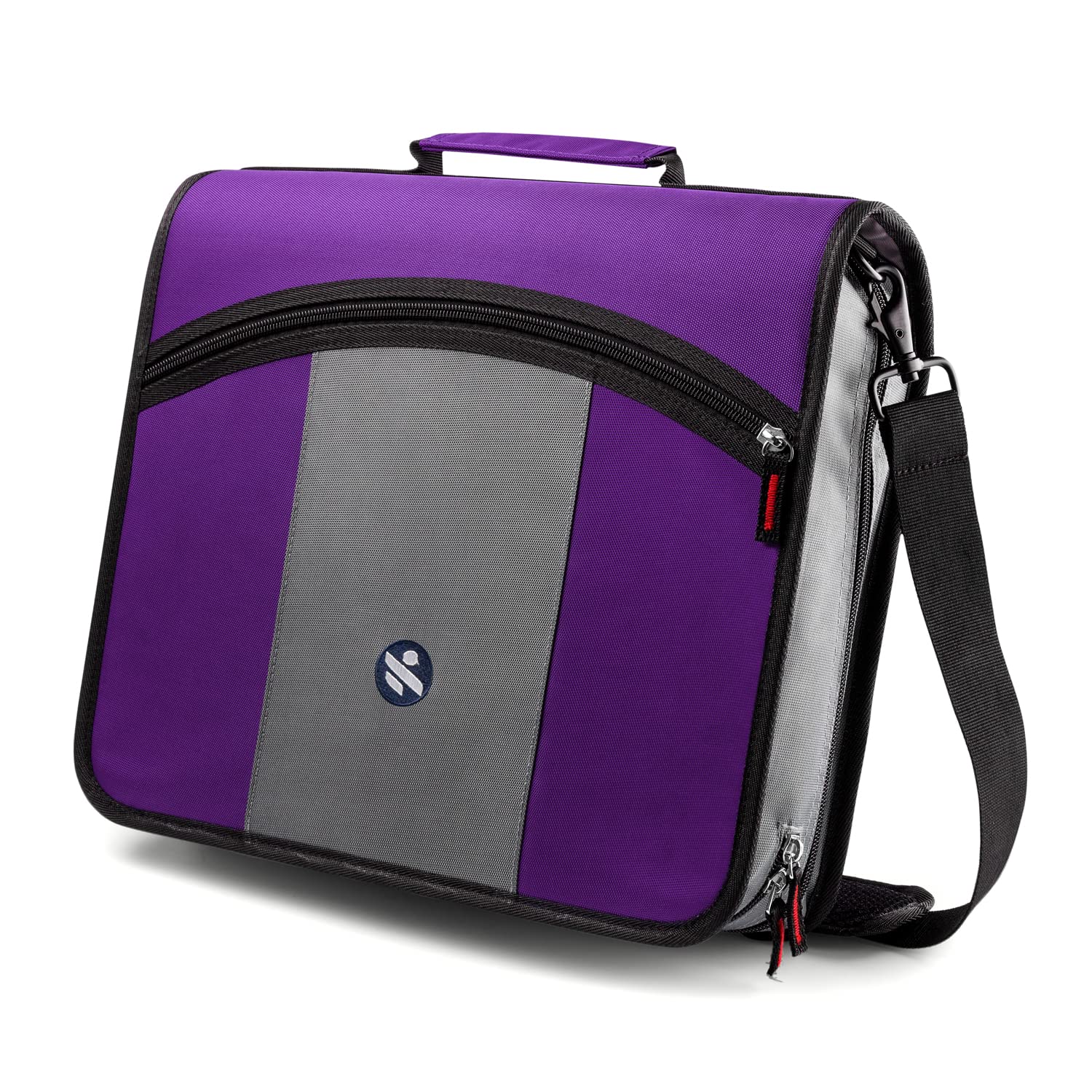 Snapklik.com : 3-Inch Zipper Binder, 3 Round Rings Binder Handle And ...