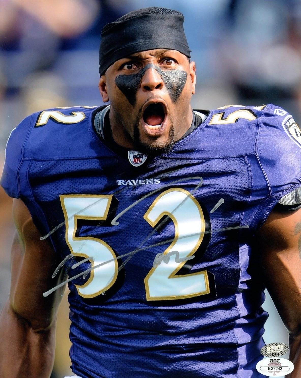 Ray Lewis Autographed Photo - 8x10 SM Holo - Autographed NFL Photos at ...