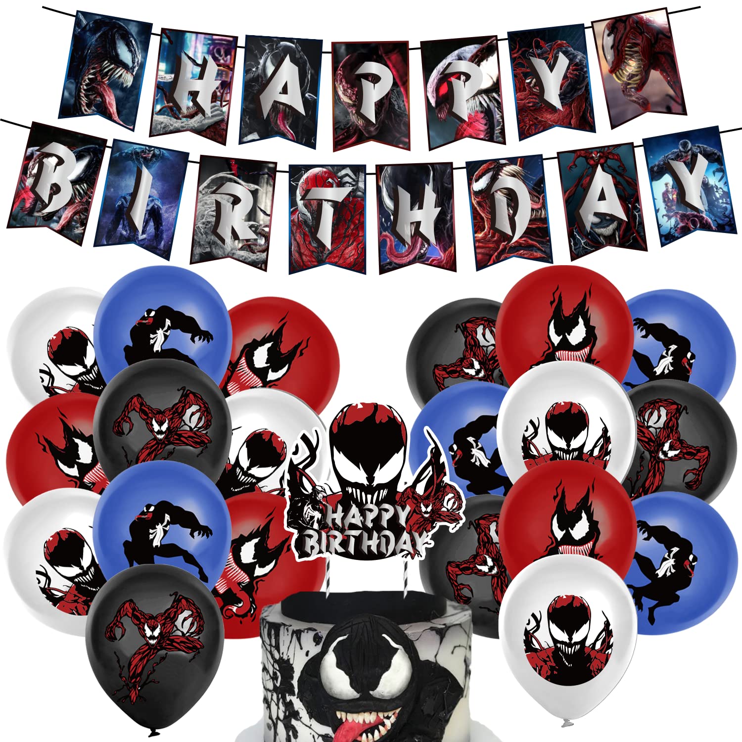 Buy Venom 2 Birthday Party Supplies, Venom Party Decorations Include ...