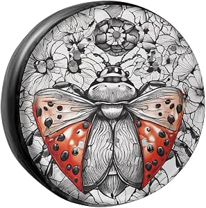 Amazon.com: Foruidea Ladybug 3 Spare Tire Cover PU Leather Wheel Tire ...