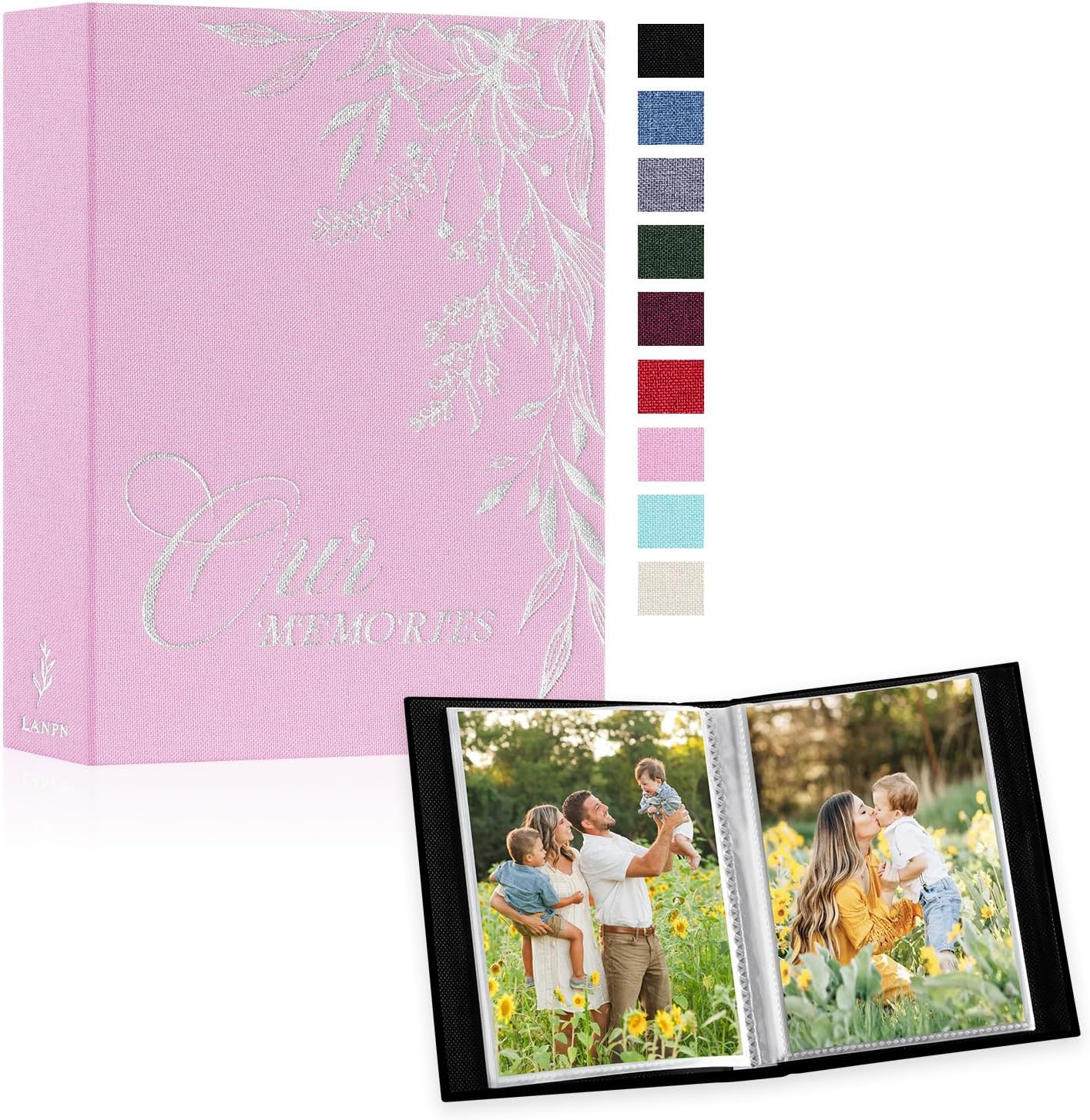 Lanpn Photo Albums 6x4 100 Photos 2 Packs Slip in, Linen Hardcover ...