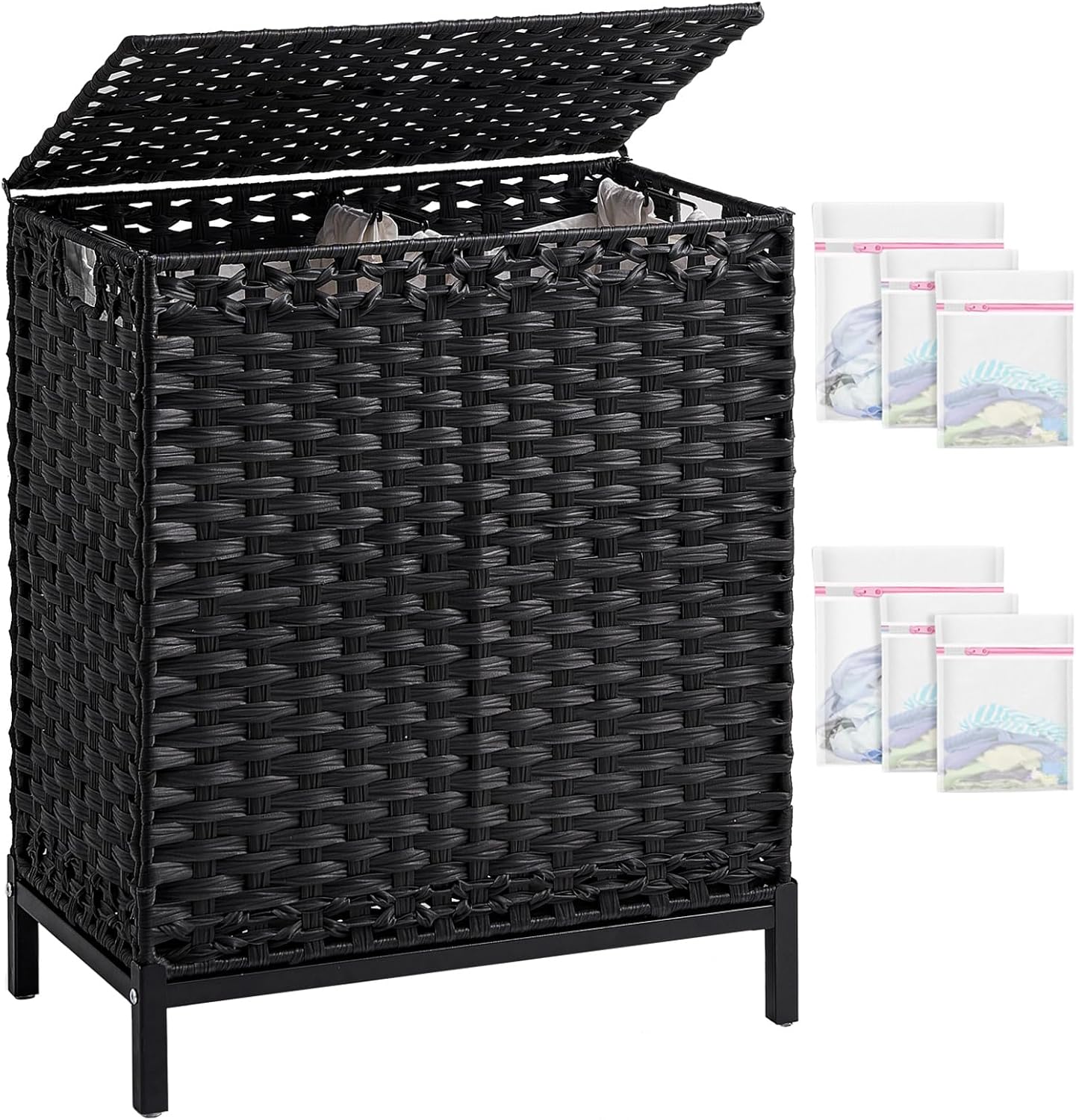 Amazon.com: SETVSON Laundry Hamper with Lid, 112 L Handwoven Rattan ...