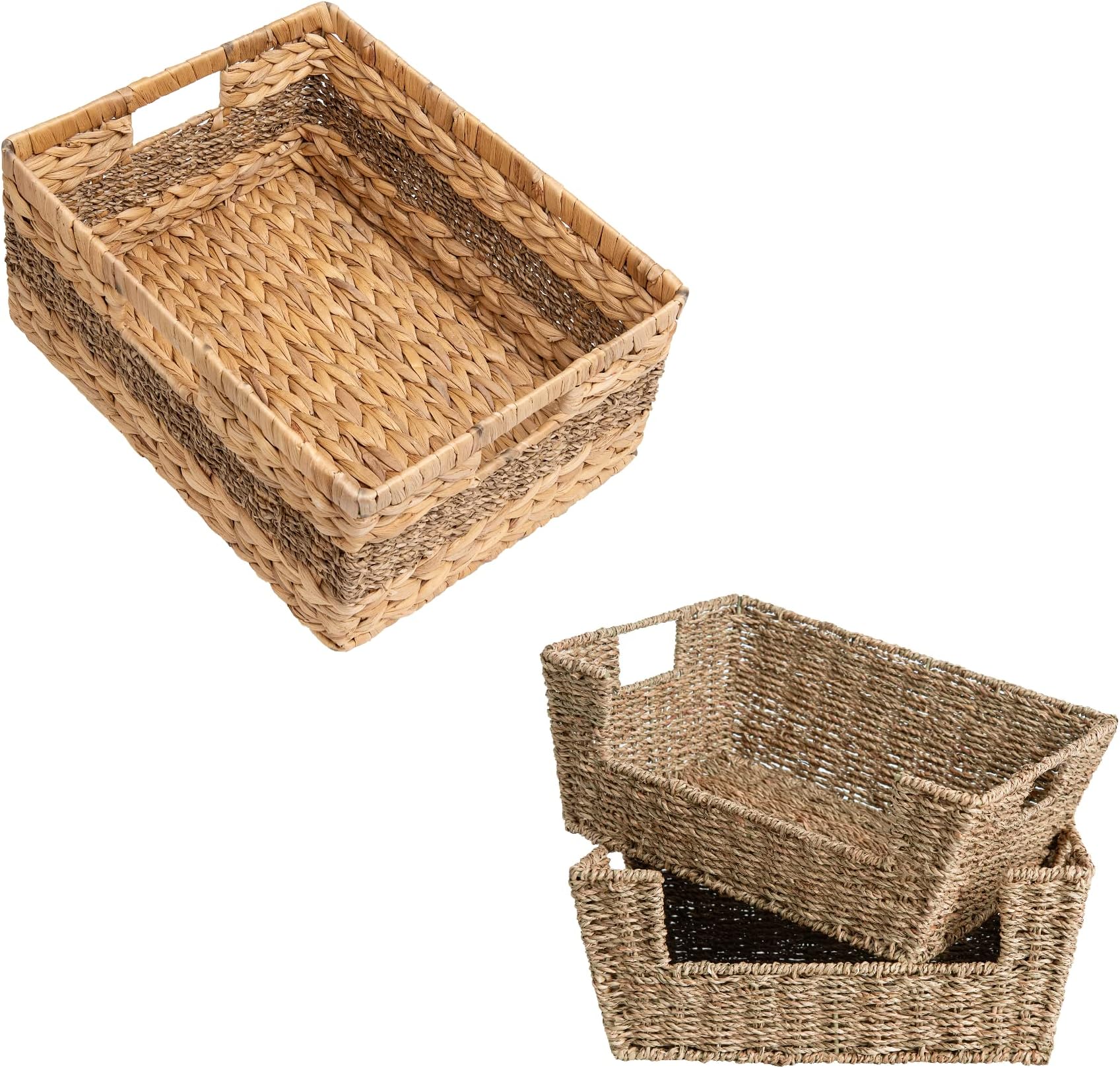 Amazon.com: StorageWorks Jumbo Rectangular Wicker Basket, Pantry ...