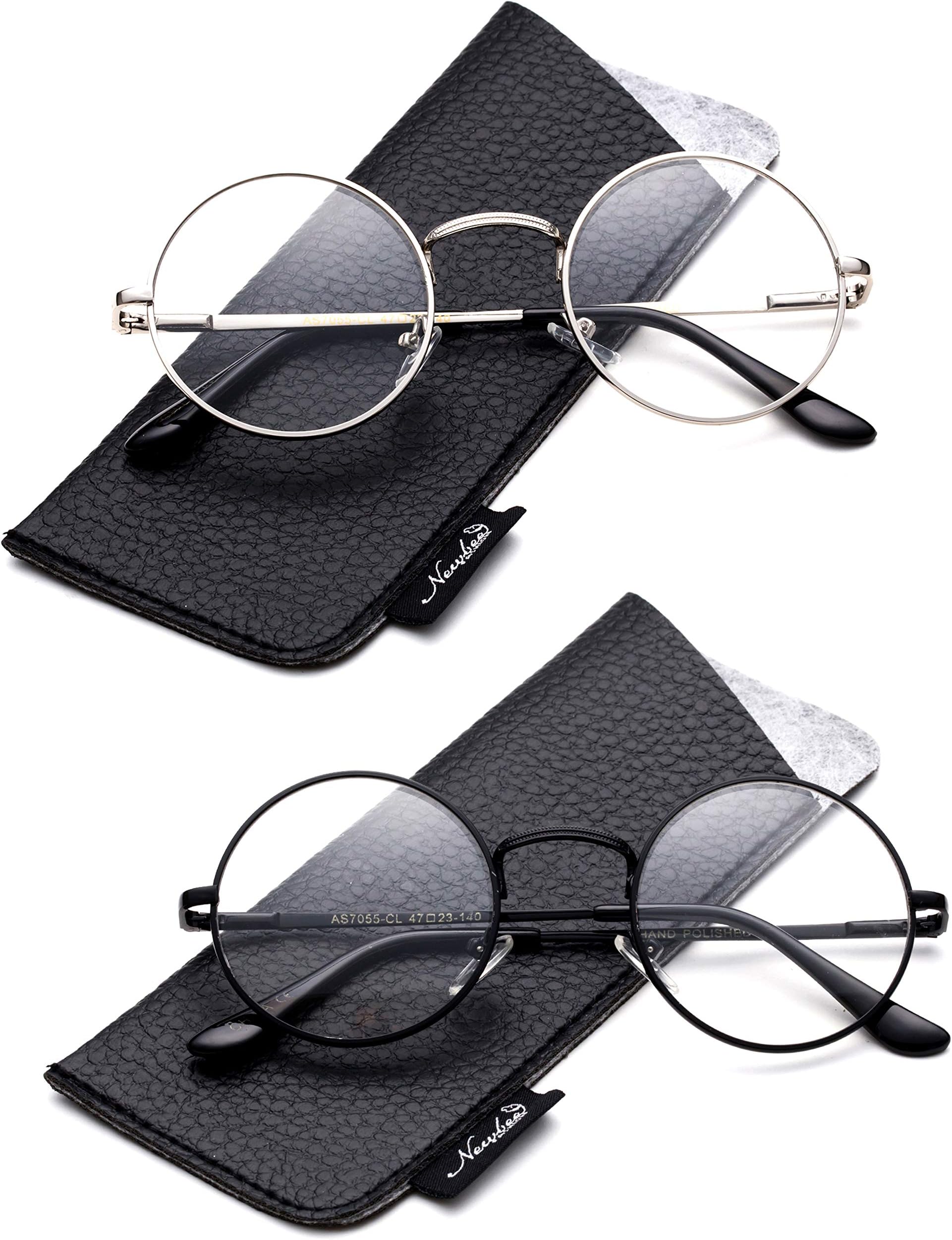 Amazon.com: 4 Packs Round Reading Glasses with Lanyards Metal Frame ...