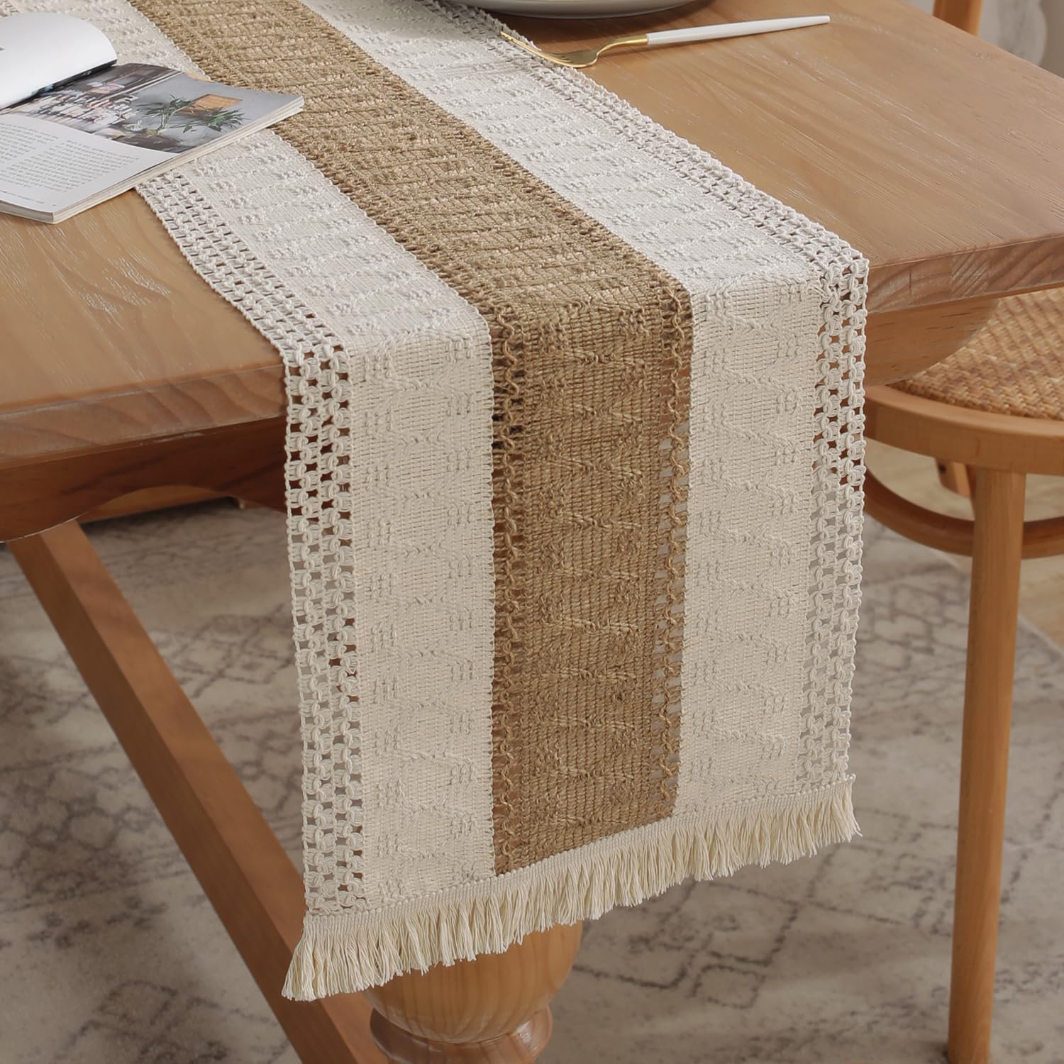 Amazon.com: KINBOSD Boho Table Runner 72 Inchs Long Rustic Farmhouse ...
