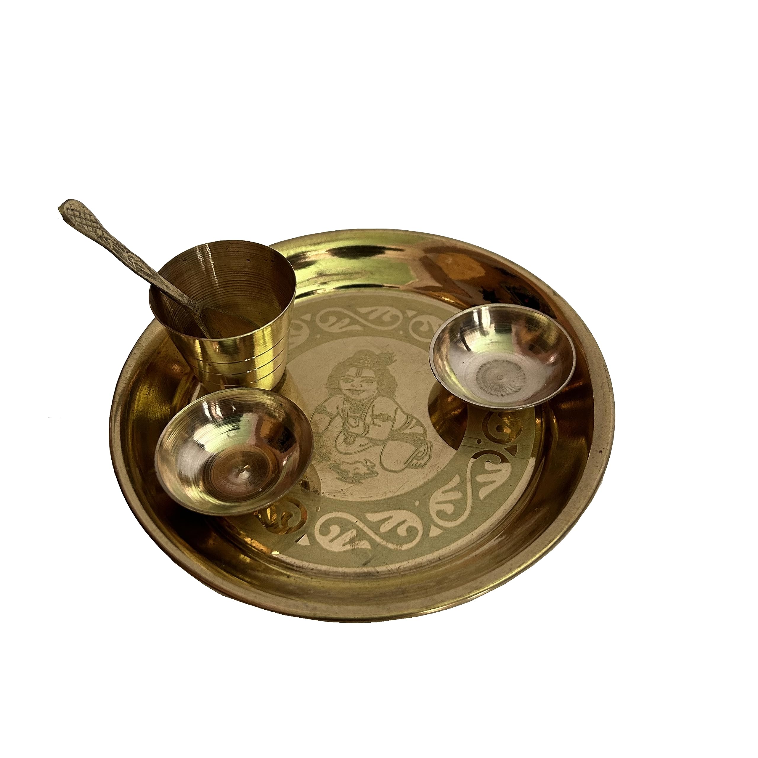 Buy brass ladoo gopal bhog thali Pooja thali janmashtami Laddu gopal ...