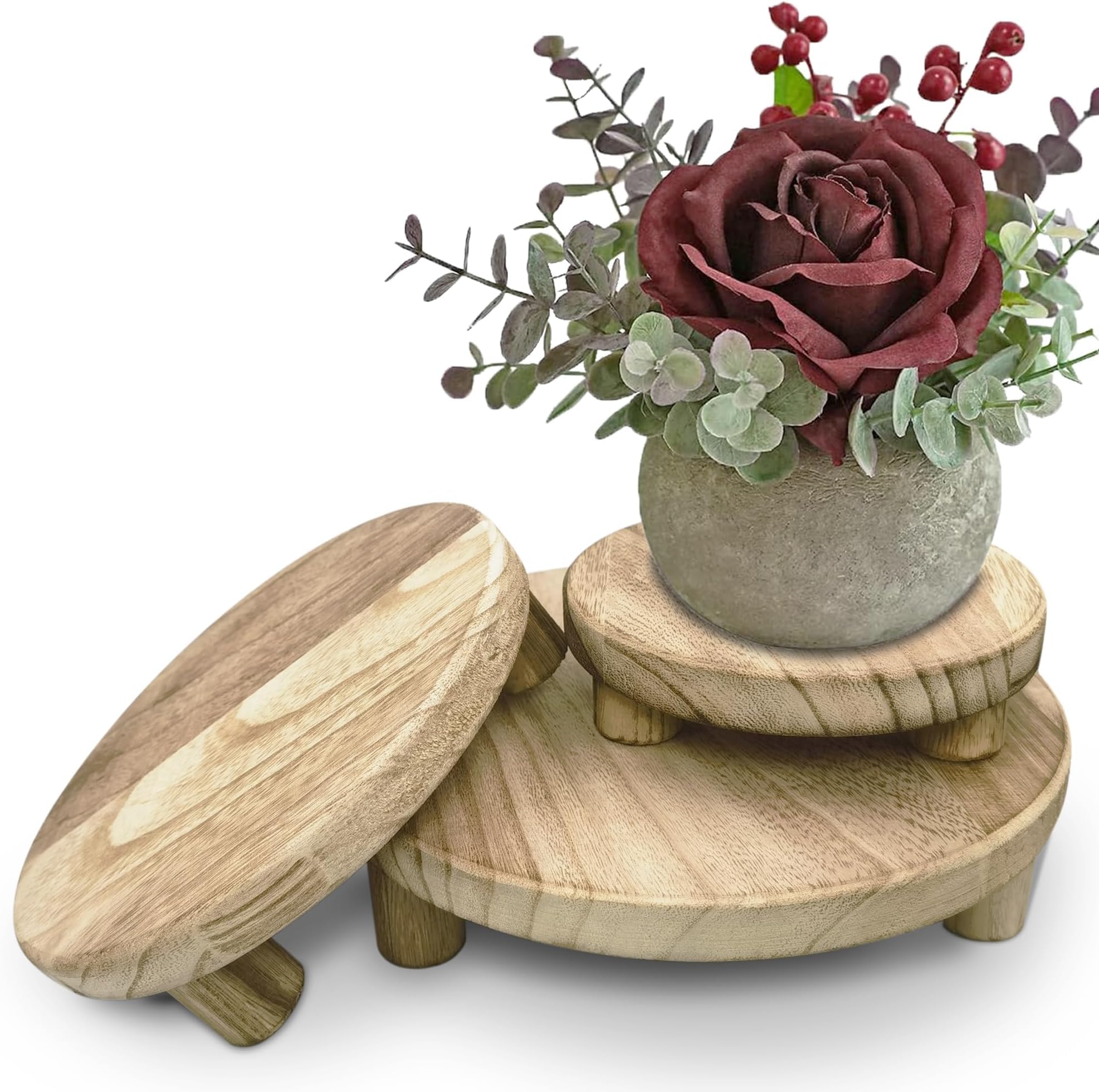 Amazon.com: ORBEIN 3pcs Round Wood Riser - Plant Risers Stand for Decor ...