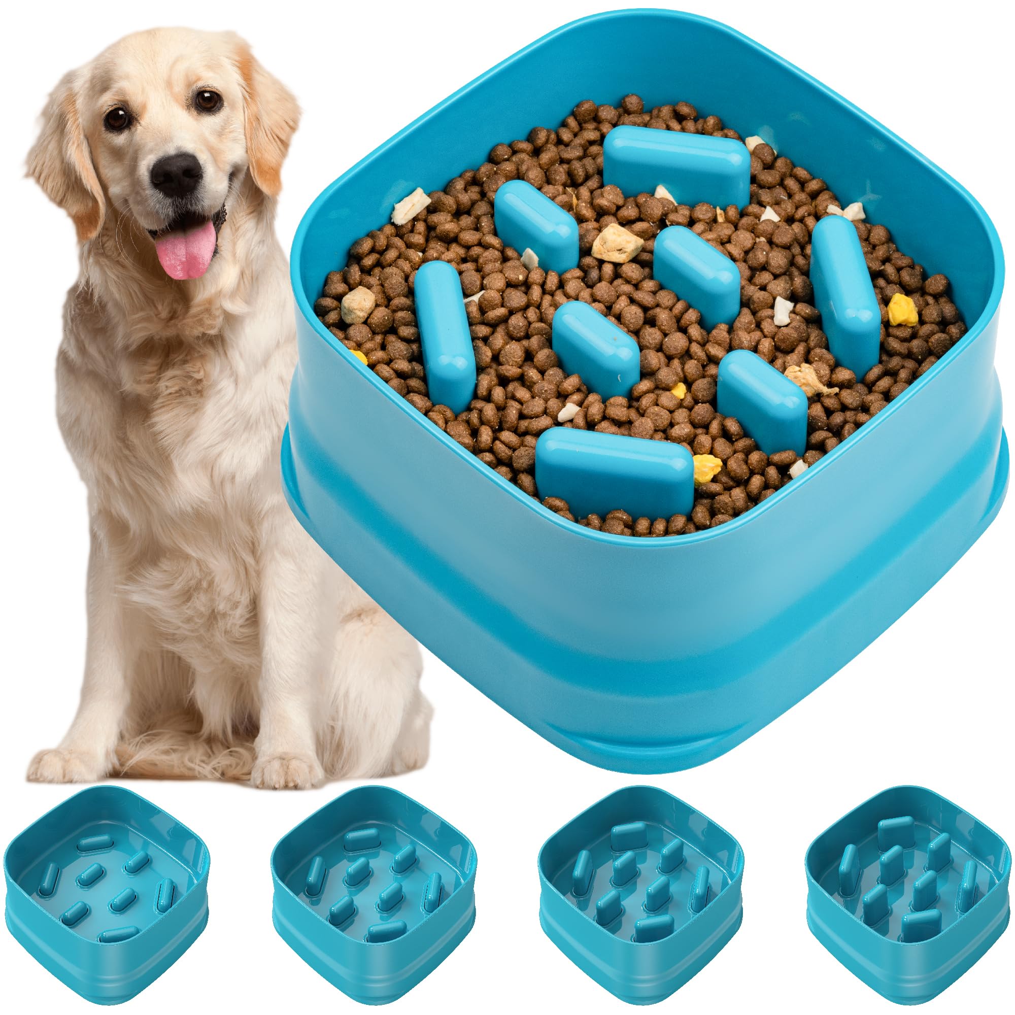 Amazon.com: Adjustable Slow Feeder Dog Bowls for Large Breed Dog ...