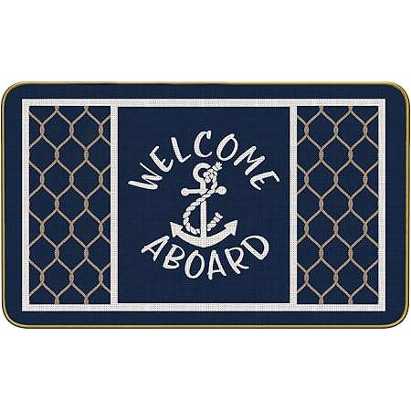 Amazon.com: Mingnei Welcome Aboard Doormat Door Mat for Boat Home ...