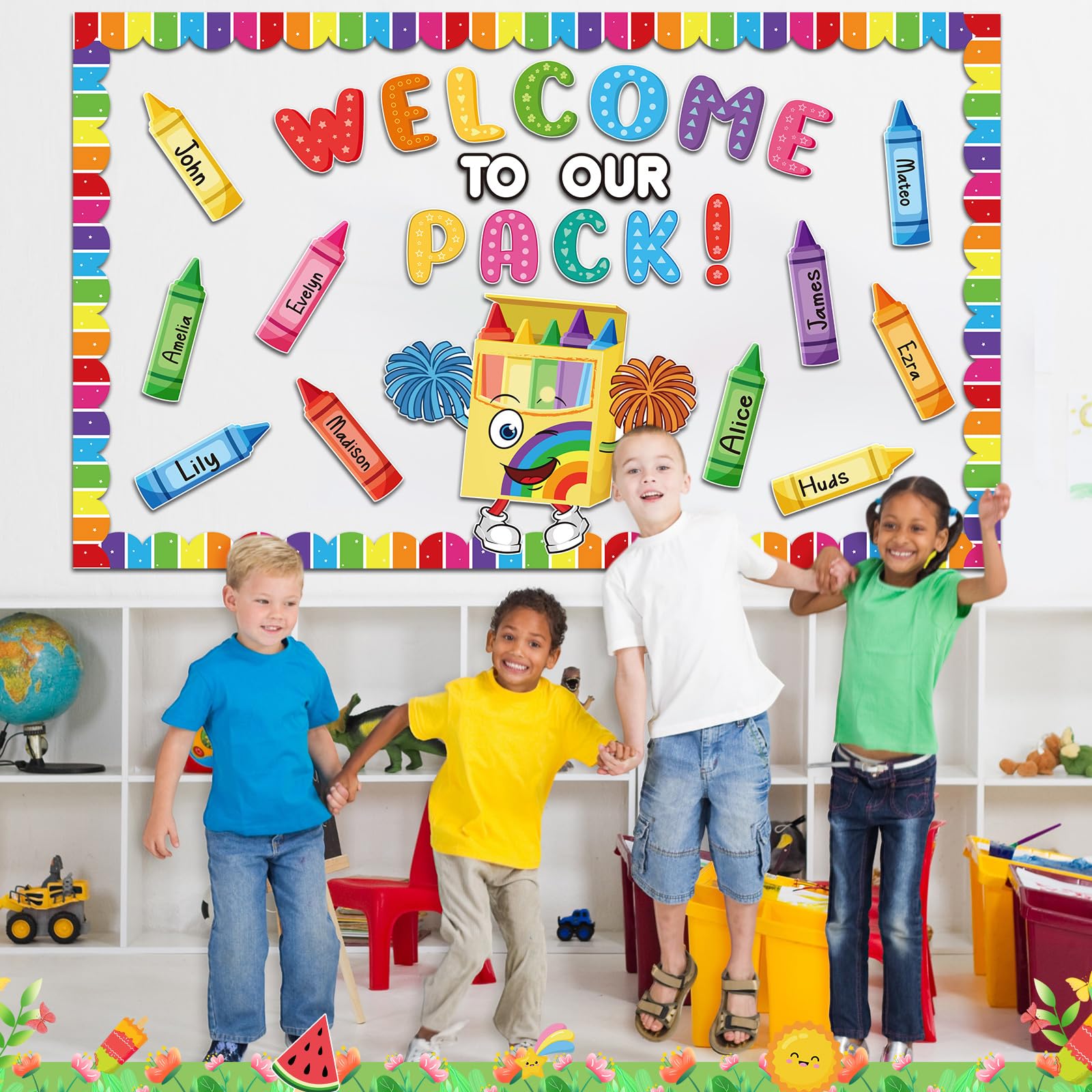 Snapklik.com : Crayon Bulletin Board Decorations Set Welcome To Our ...