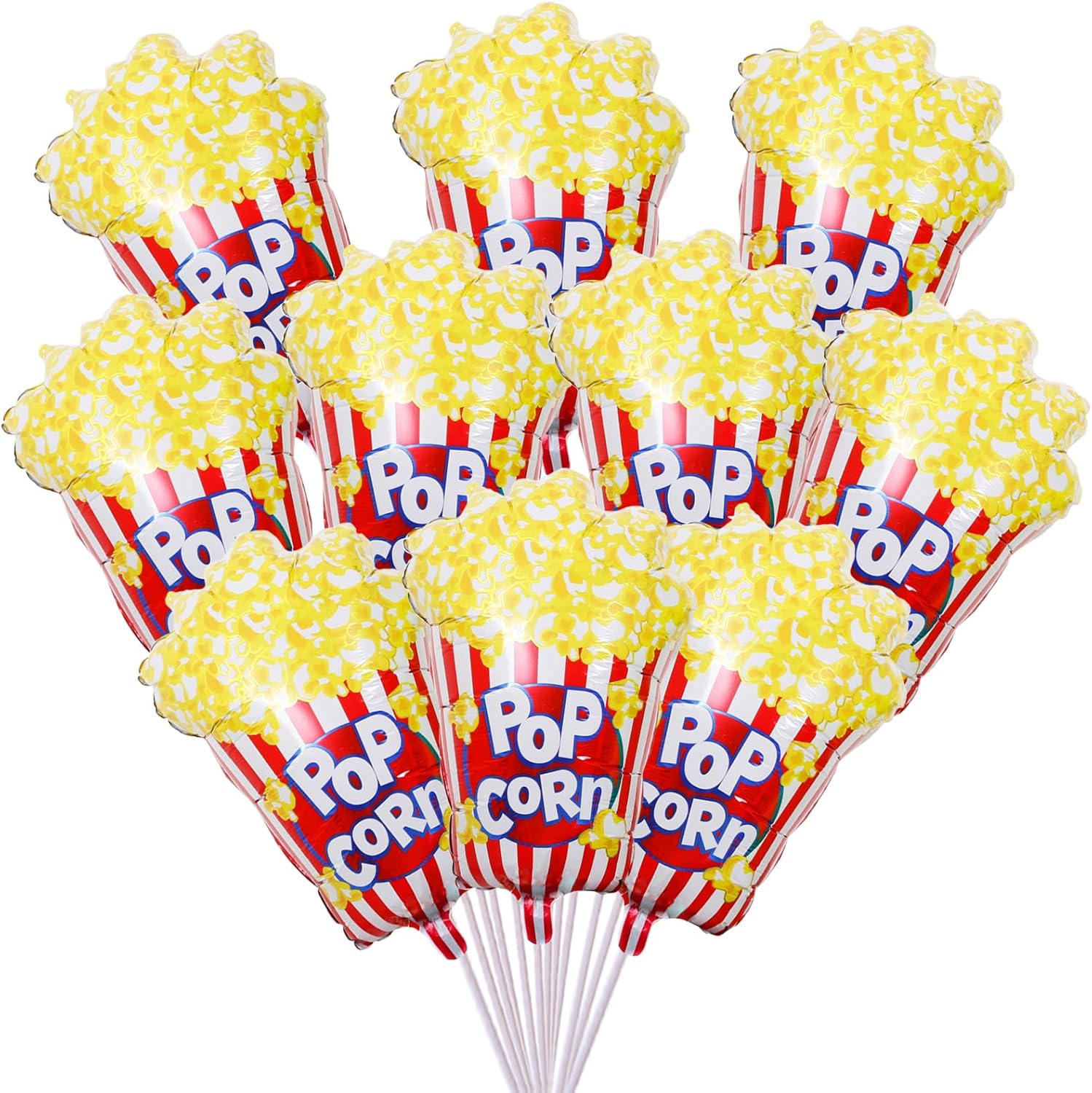 Amazon.com: 10 Pcs Popcorn Foil Balloons Cartoon Popcorn Aluminum Mylar ...