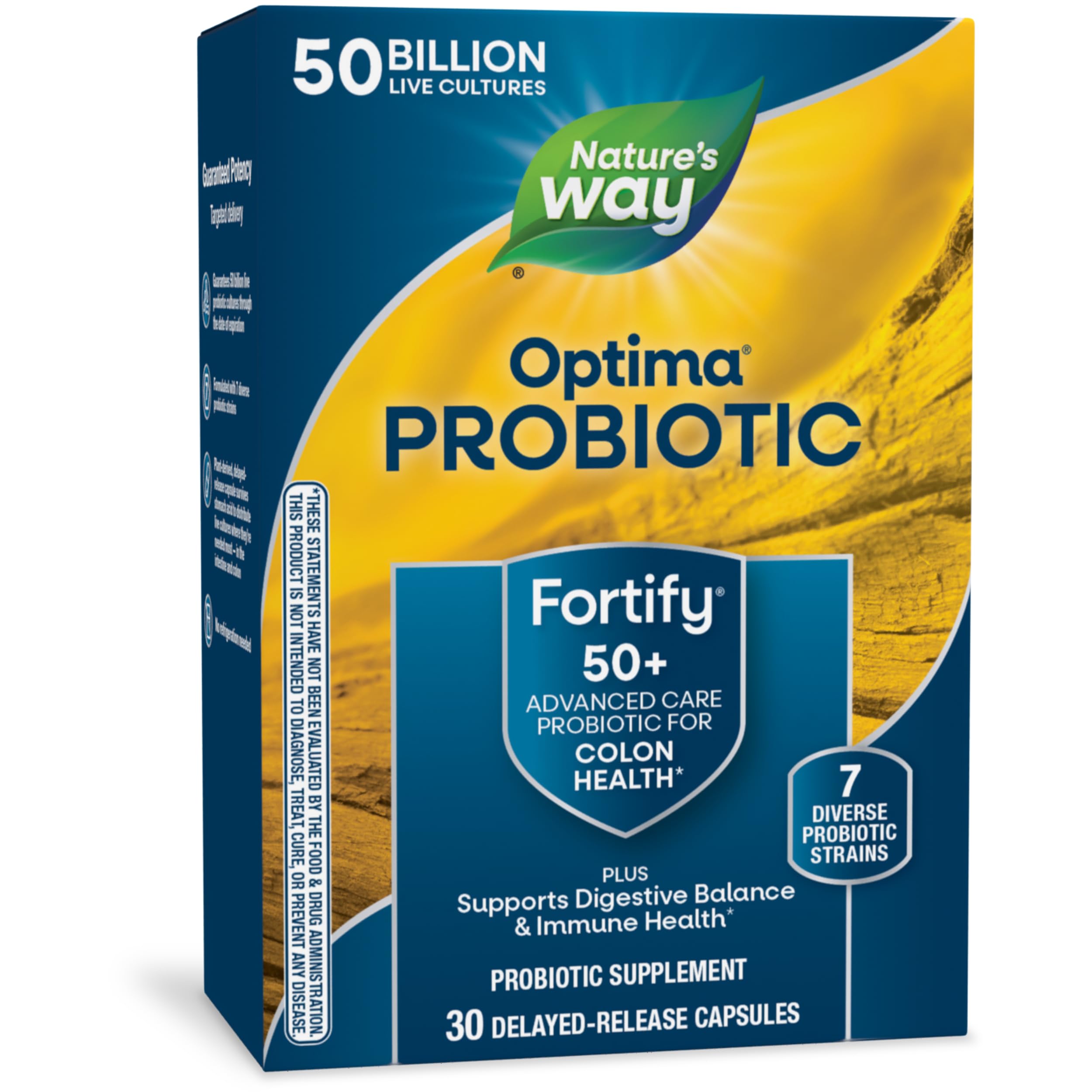 Amazon.com: Nature's Way Fortify Optima Probiotic for Adults 50+, 50 ...