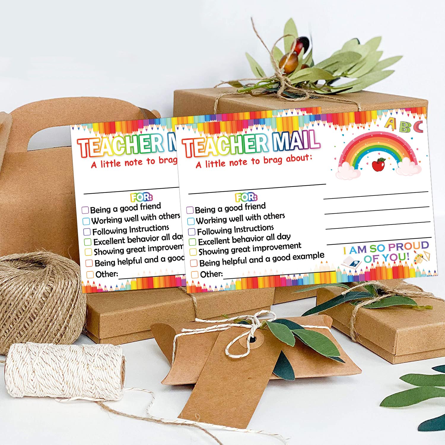 Rainbow Happy Mail - Notas Para El Profesor Para El Aula, Tarjetas