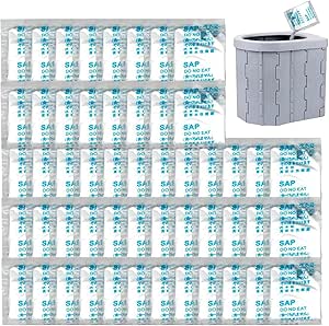 50 Packs Portable Toilet Coagulant, Camping Toilet Gel, Wee Bags For Camping, Urine Absorbent ...