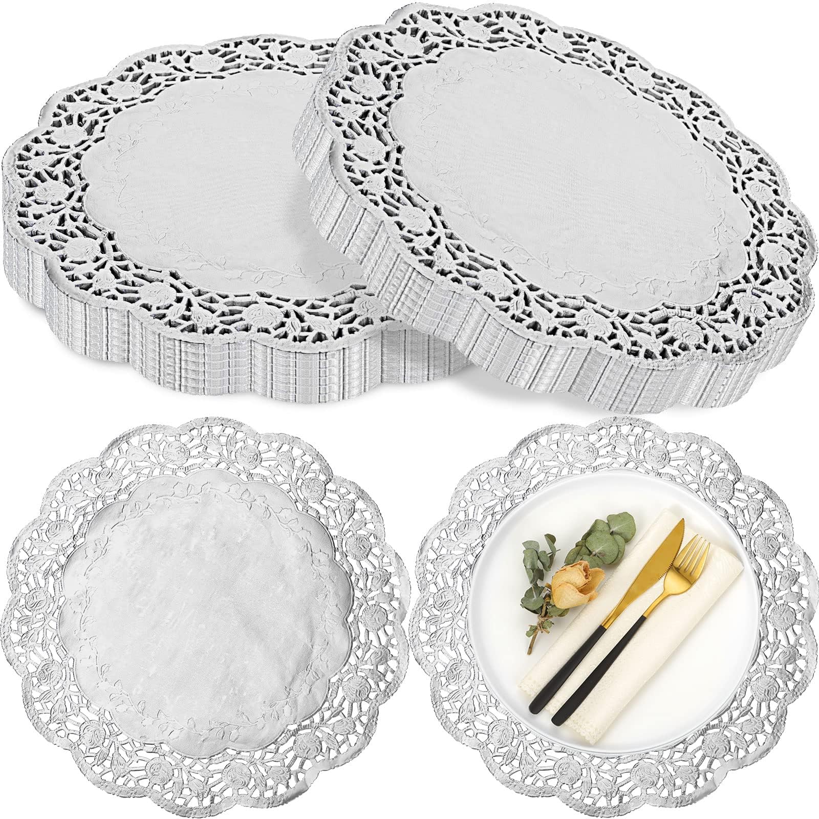 Amazon.com | Patelai 120 Pcs Wedding Disposable Charger Plates Bulk 13 ...