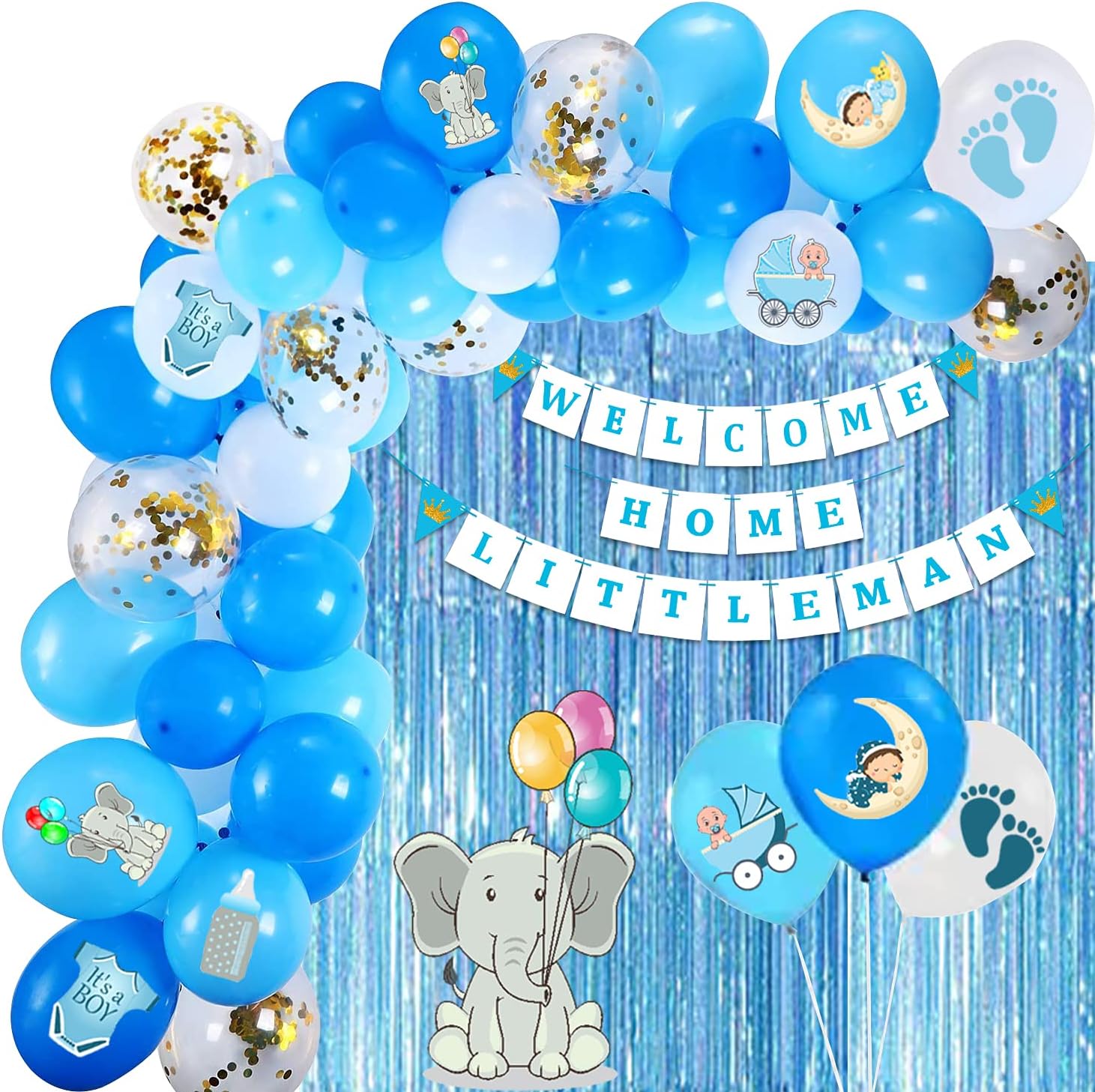 Party Propz Welcome Home Baby Decoration - 54Pcs Combo Baby Boy Welcome ...