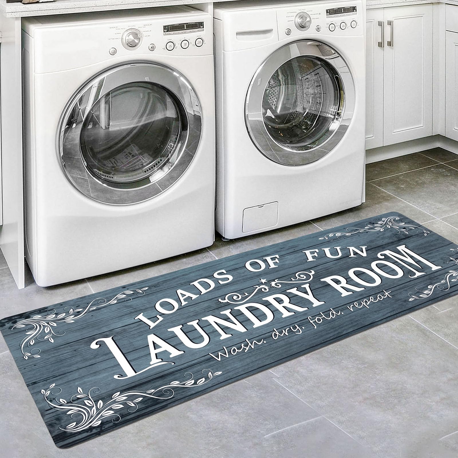 Amazon.com: Lansny Laundry Room Rug Runner 20"x60" Non Slip Waterproof ...