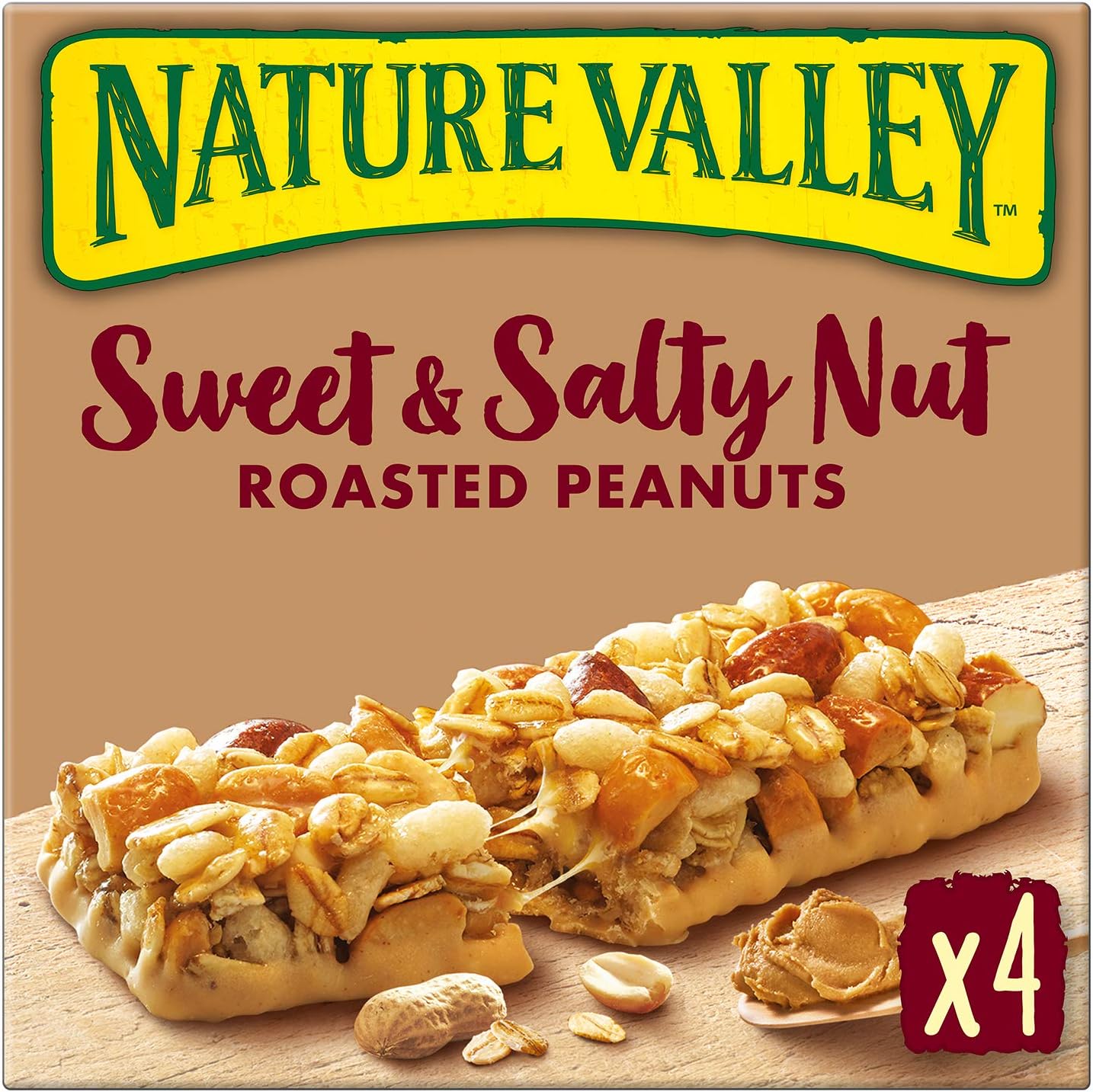 Nature Valley Sweet & Salty Nut Roasted Peanuts Cereal Bars 4 x 30g ...