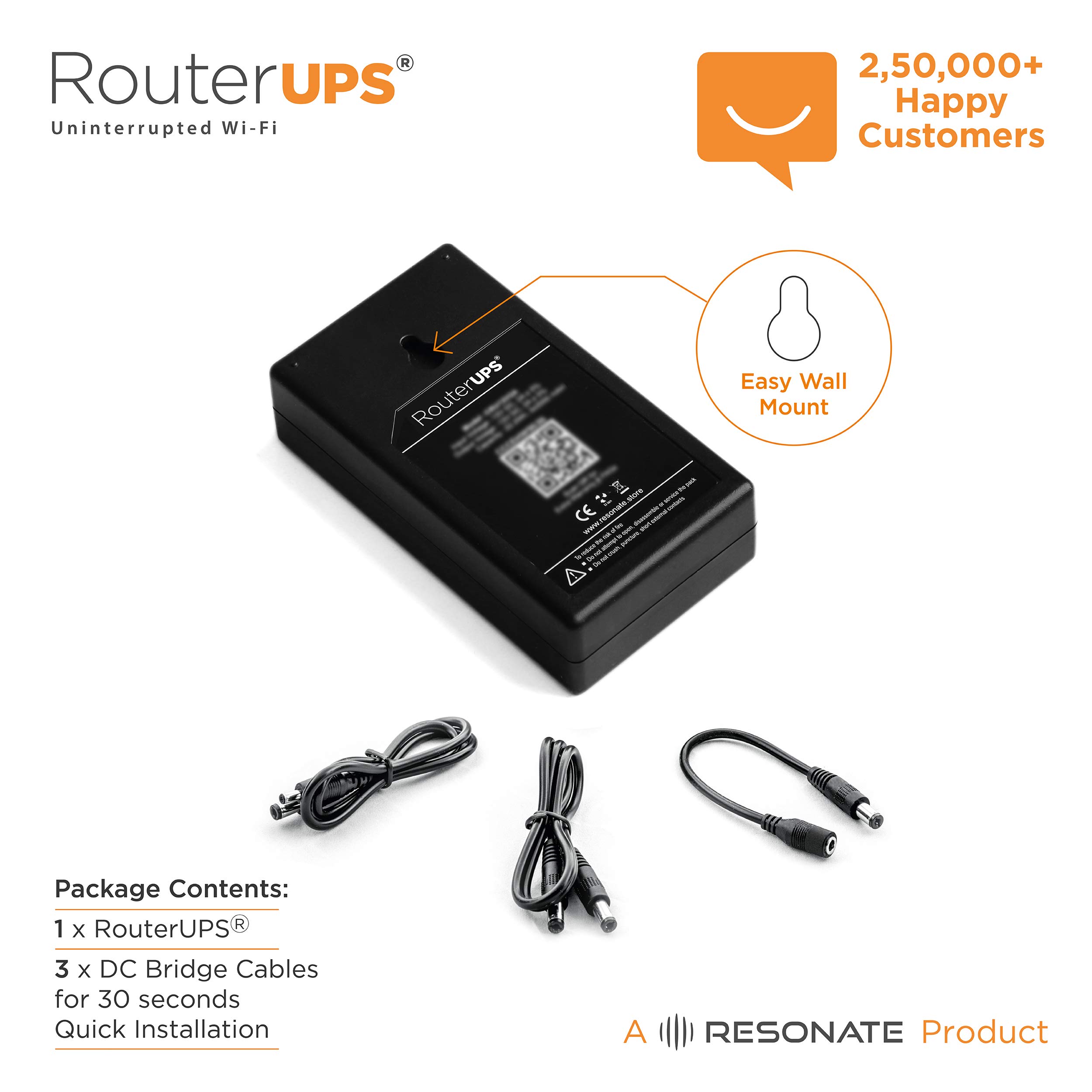 RESONATE RouterUPS CRU9V1A Power Backup, Mini UPS for Wi-Fi Router, Un ...