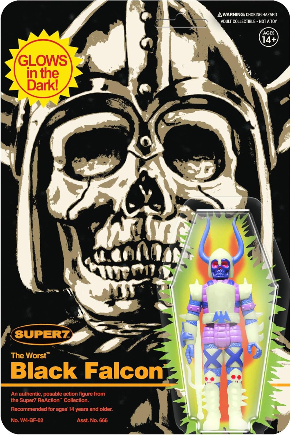 Amazon.com: Super7 The Worst Black Falcon (Monster Glow) - 3.75" The ...