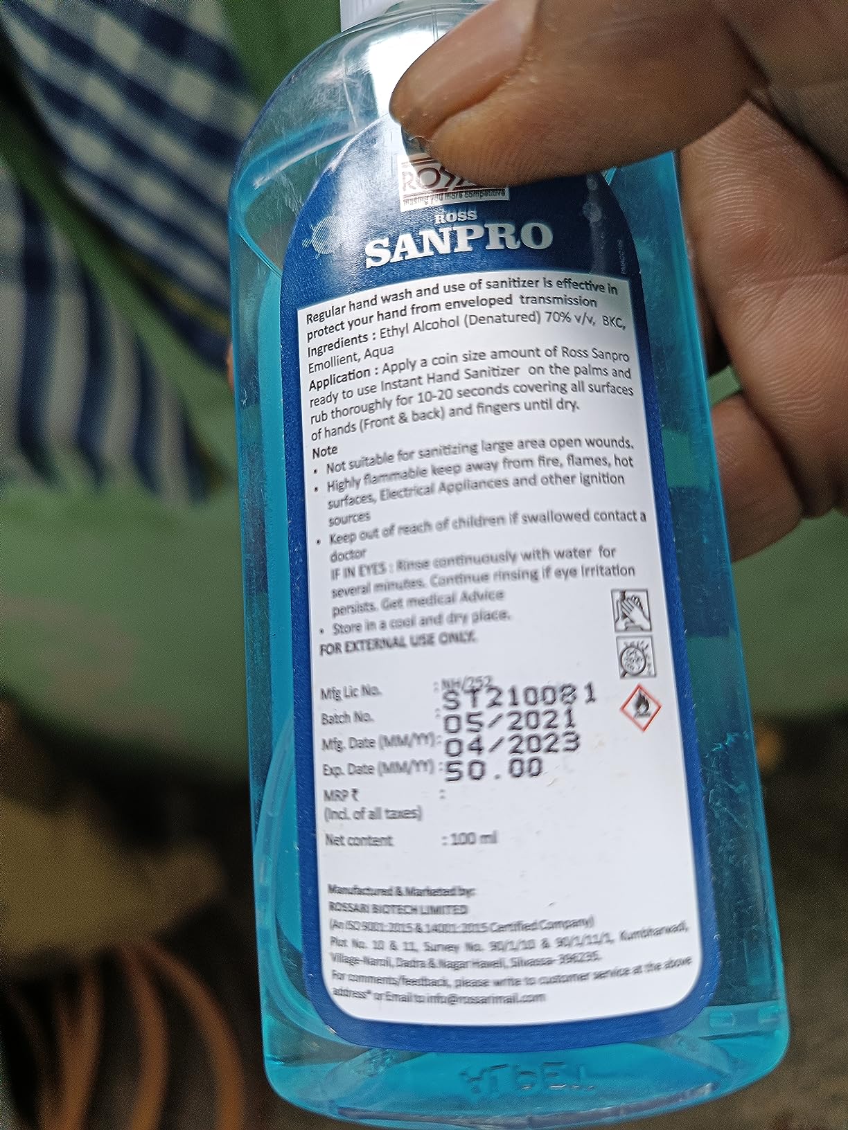 ABM ESSENTIALS BUZIL ROSSARI ROSS SANPRO INSTANT HAND SANITIZER 100ML ...